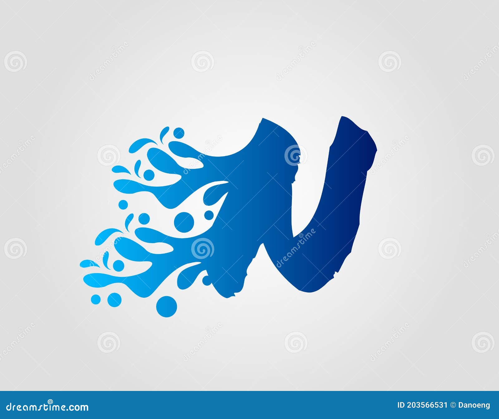 Letter N with Splash Water Logo Template Vector Stock Vector ...