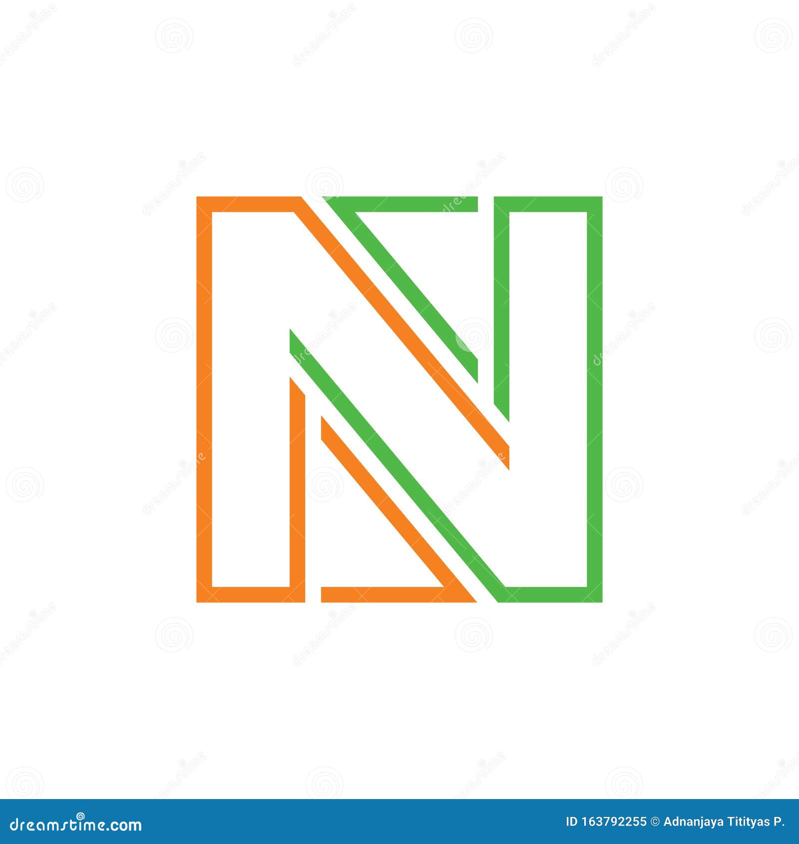 Letter N Square Geometric Lines Arrows Logo Vector Stock Vector ...
