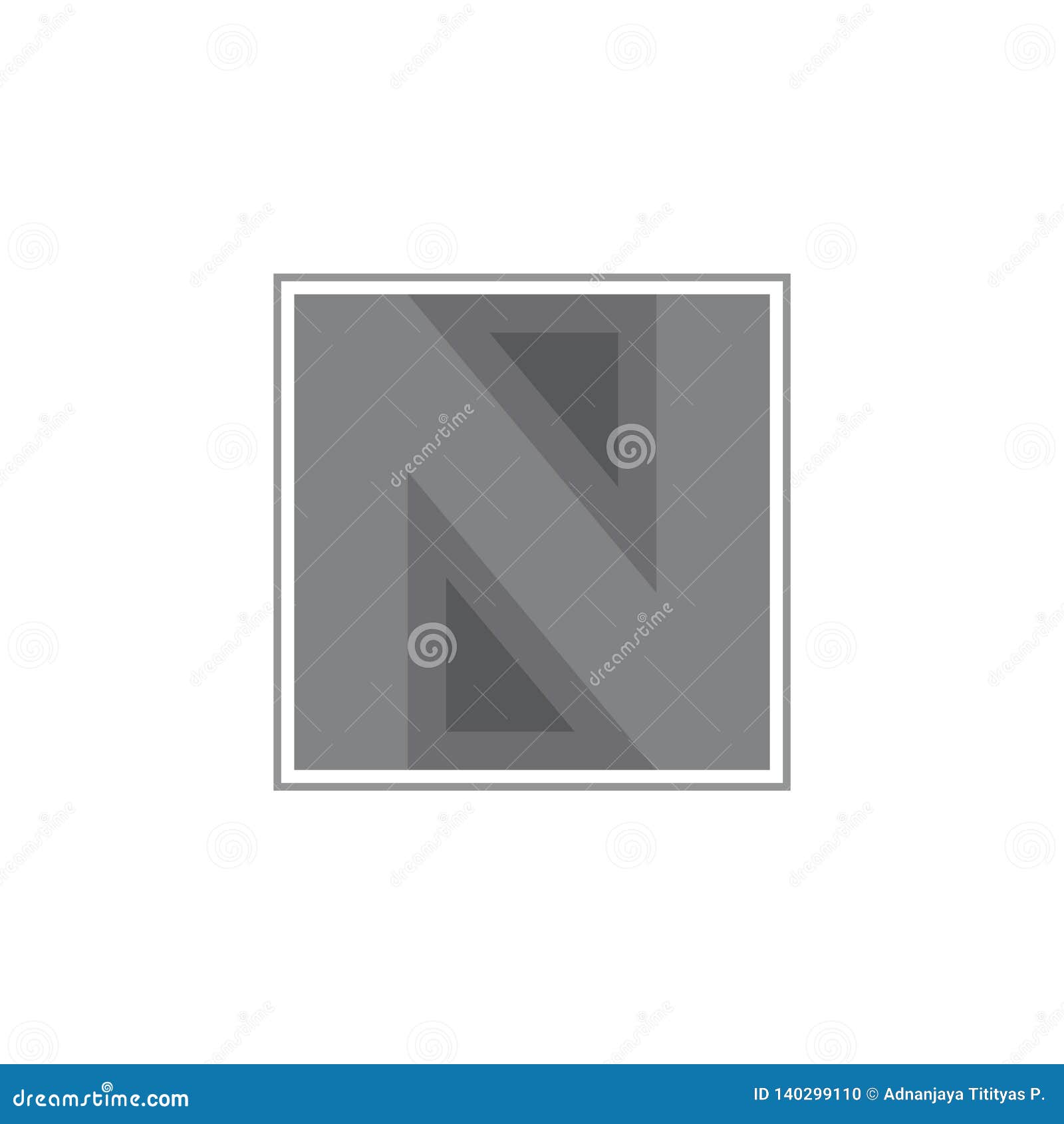 Letter N Square Geometric Triangles Logo Vector Stock Vector ...