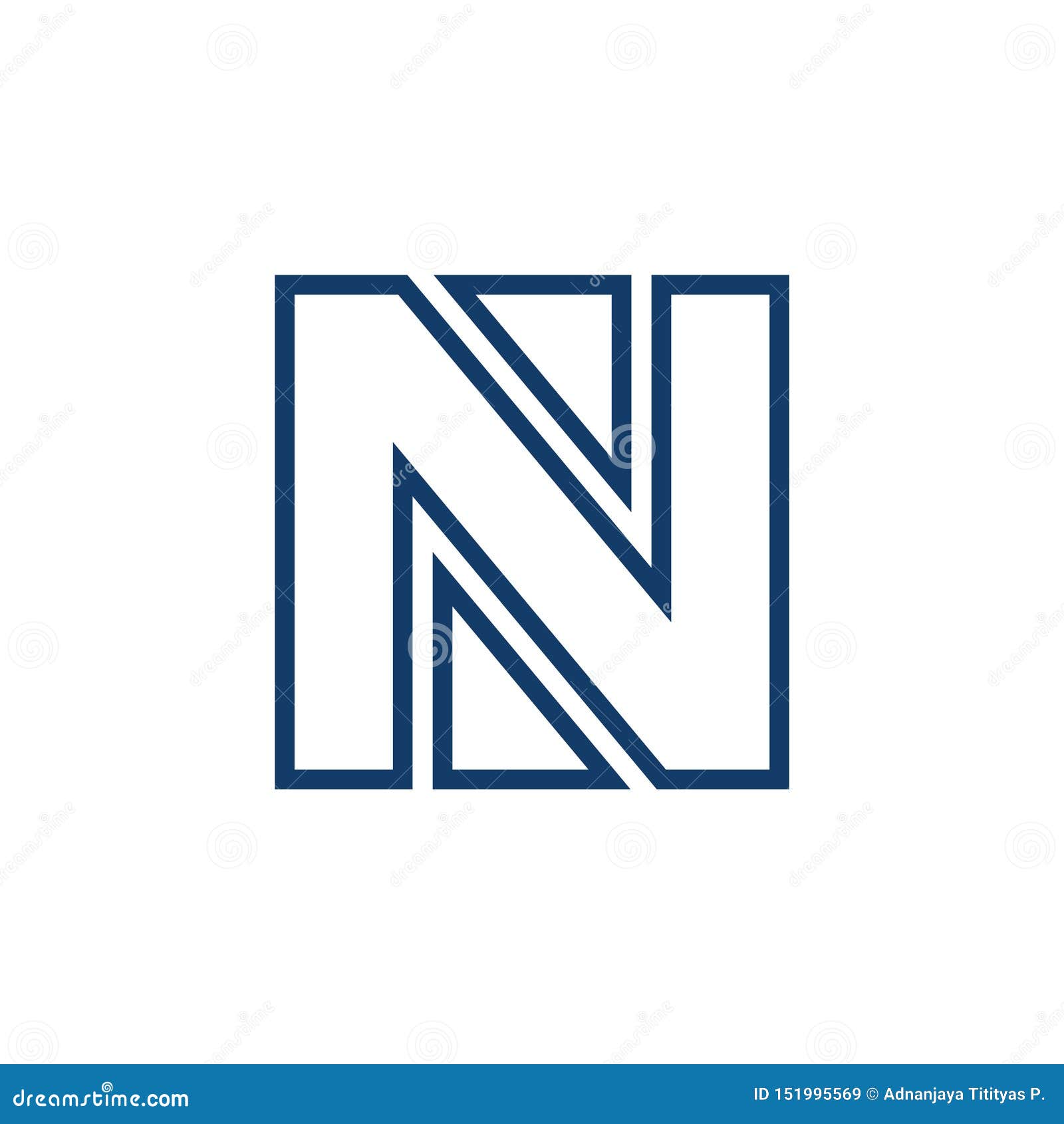 Letter N Square Lines Art Triangles Logo Vector Stock Vector ...