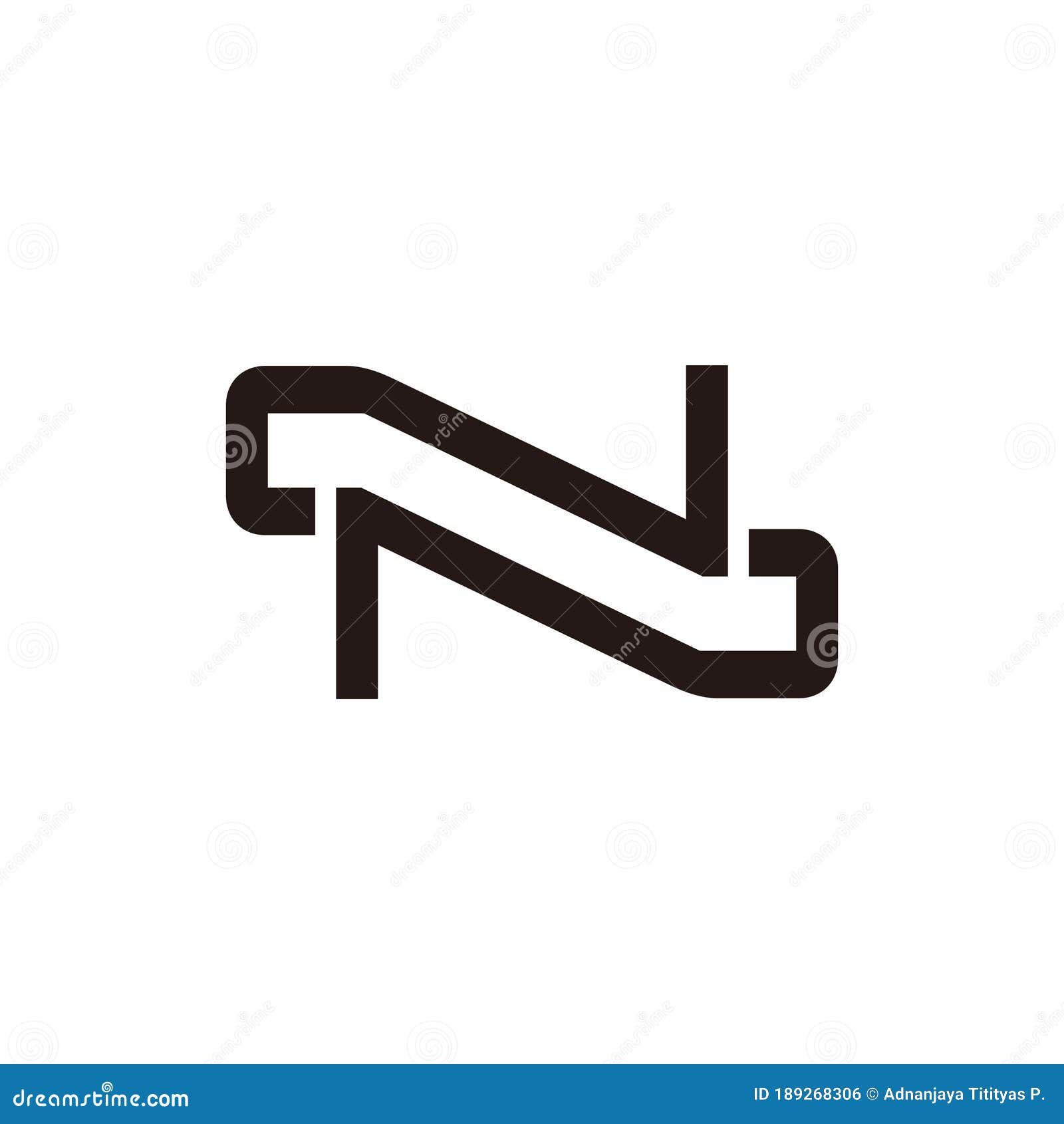 Letter N Symbol Simple Geometric Line Logo Vector Stock Vector ...