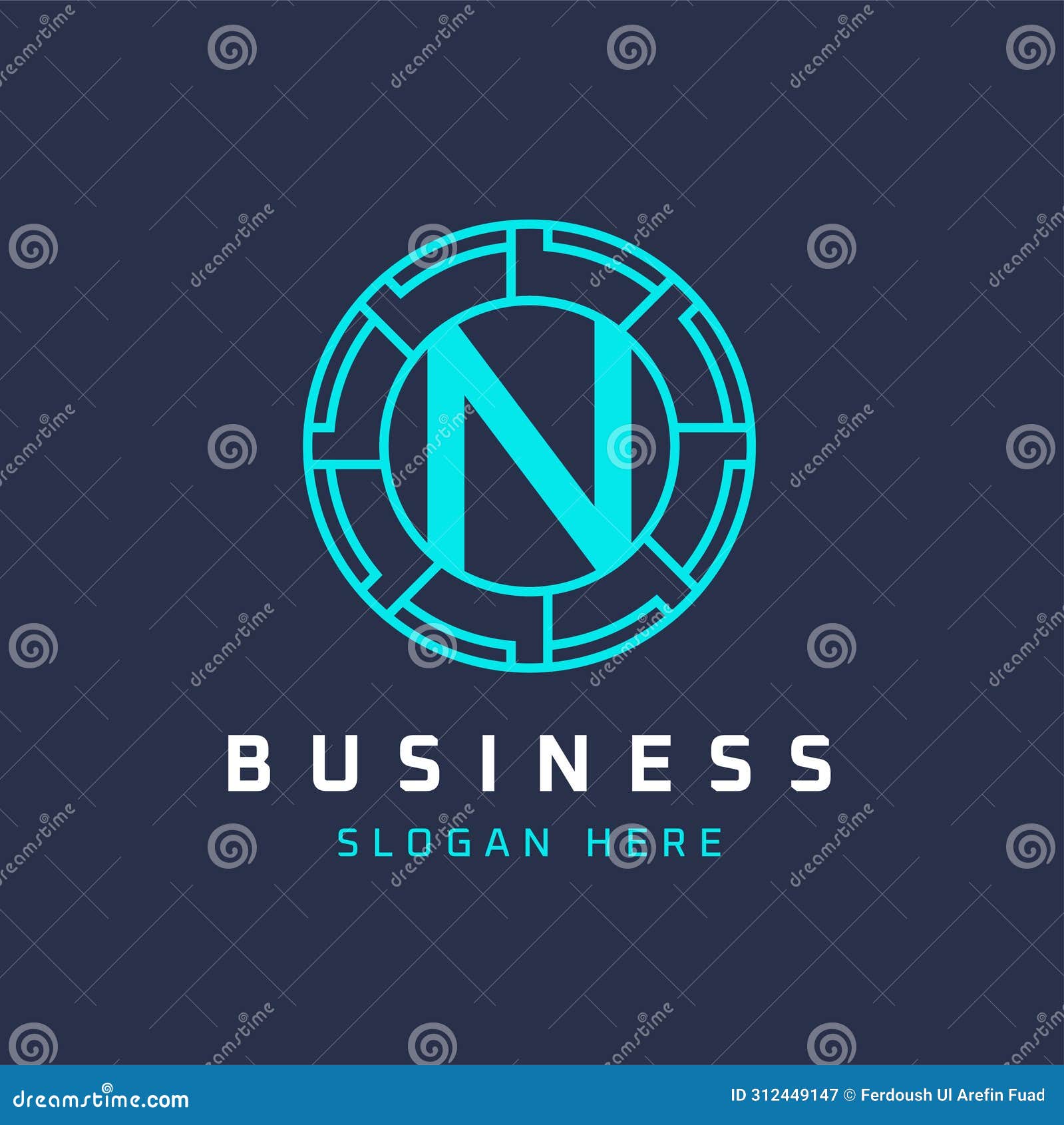 Letter N Tech Logo Design. Initial Round N Logo Universal Elegant Icon ...