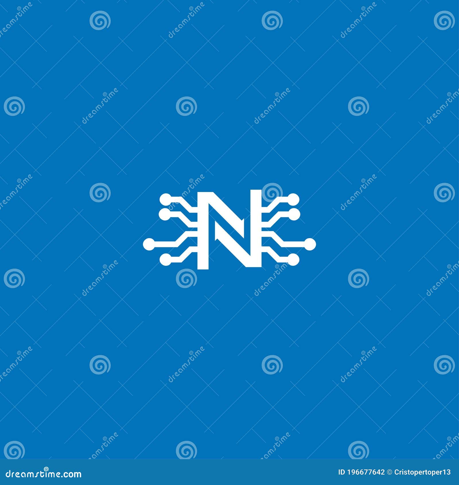 Letter N Tech Logo Icon Design Vector Template Stock Vector ...