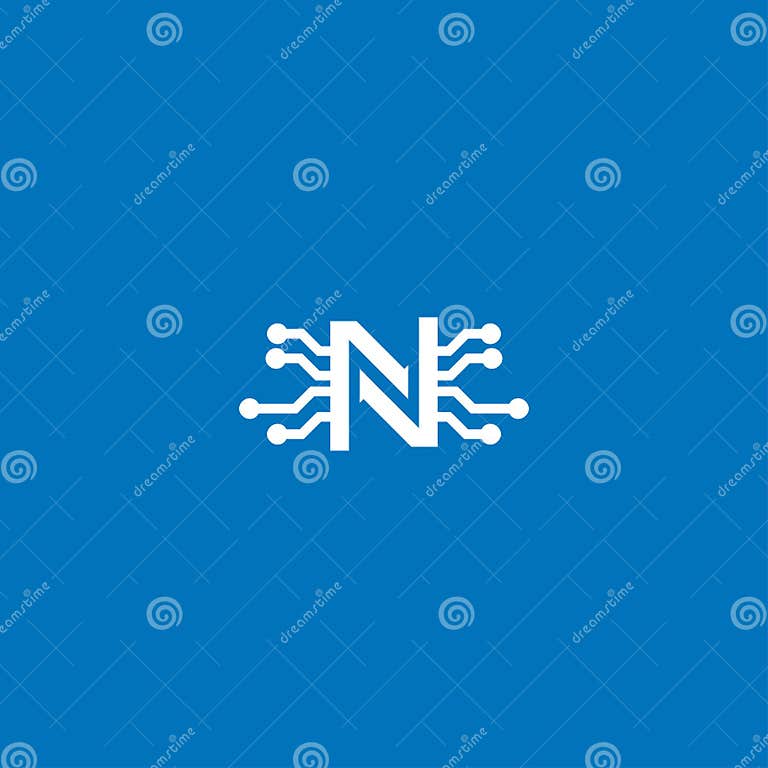 Letter N Tech Logo Icon Design Vector Template Stock Vector ...