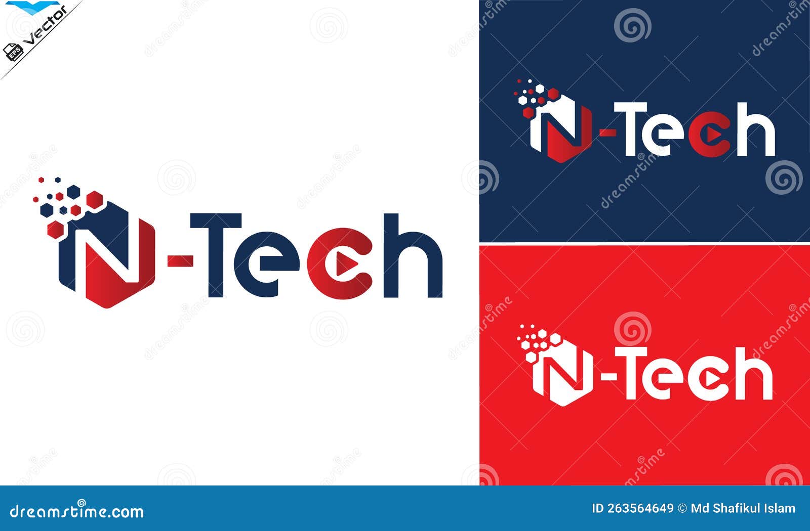 Letter N Tech Typography Vector Logo Template Stock Illustration ...