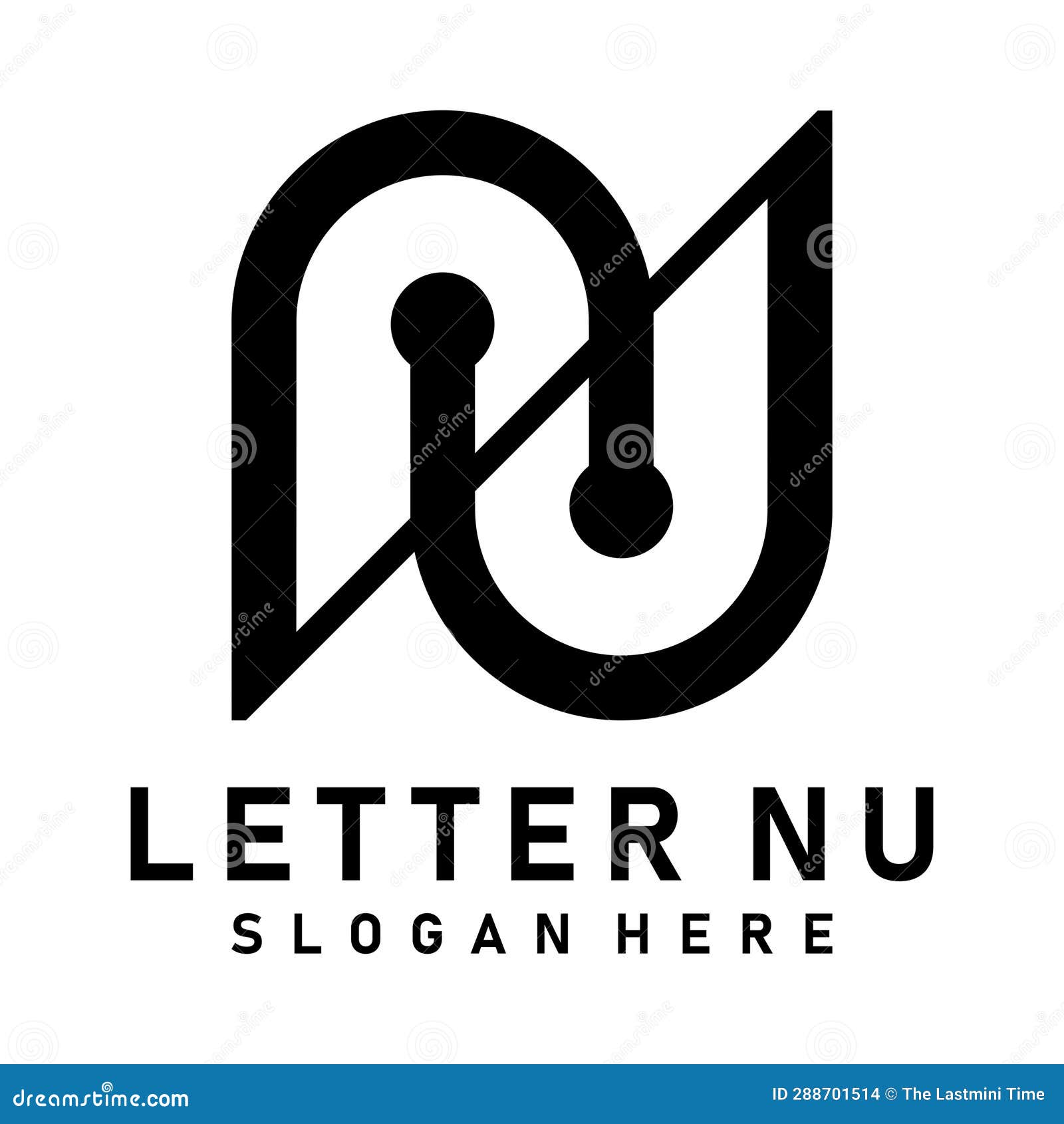 Letter N U Logo Design Vector Stock Vector - Illustration of colorful ...