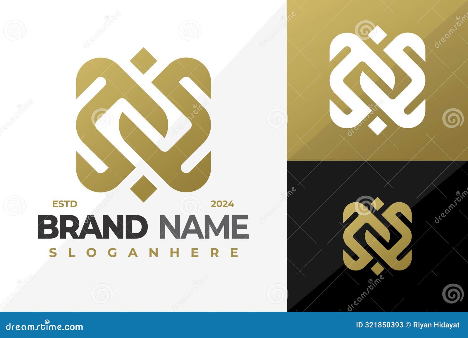 Letter N Unique Monogram Logo Design Vector Symbol Icon Illustration ...