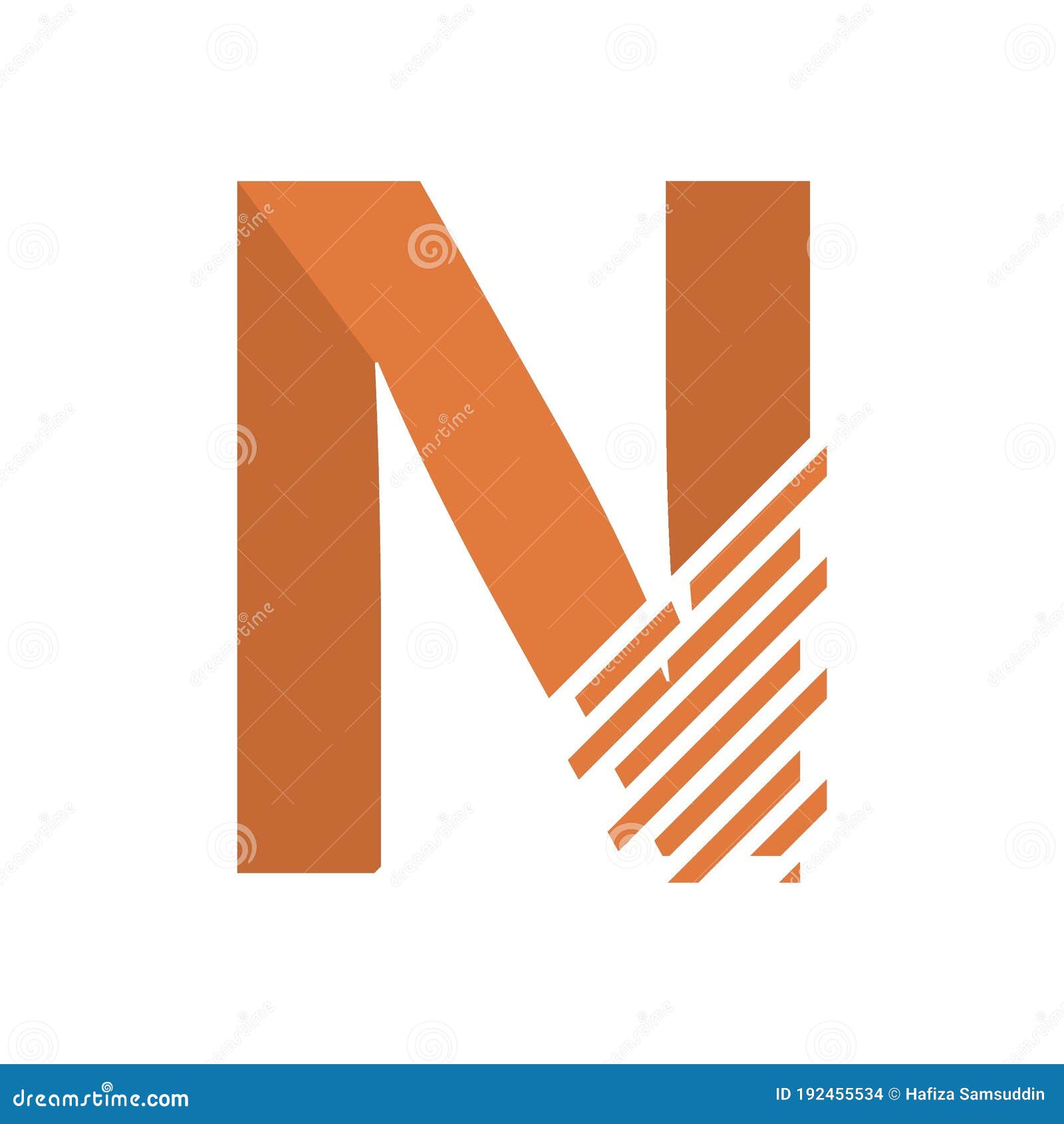 Letter N. Vector Illustration Decorative Design Stock Vector ...