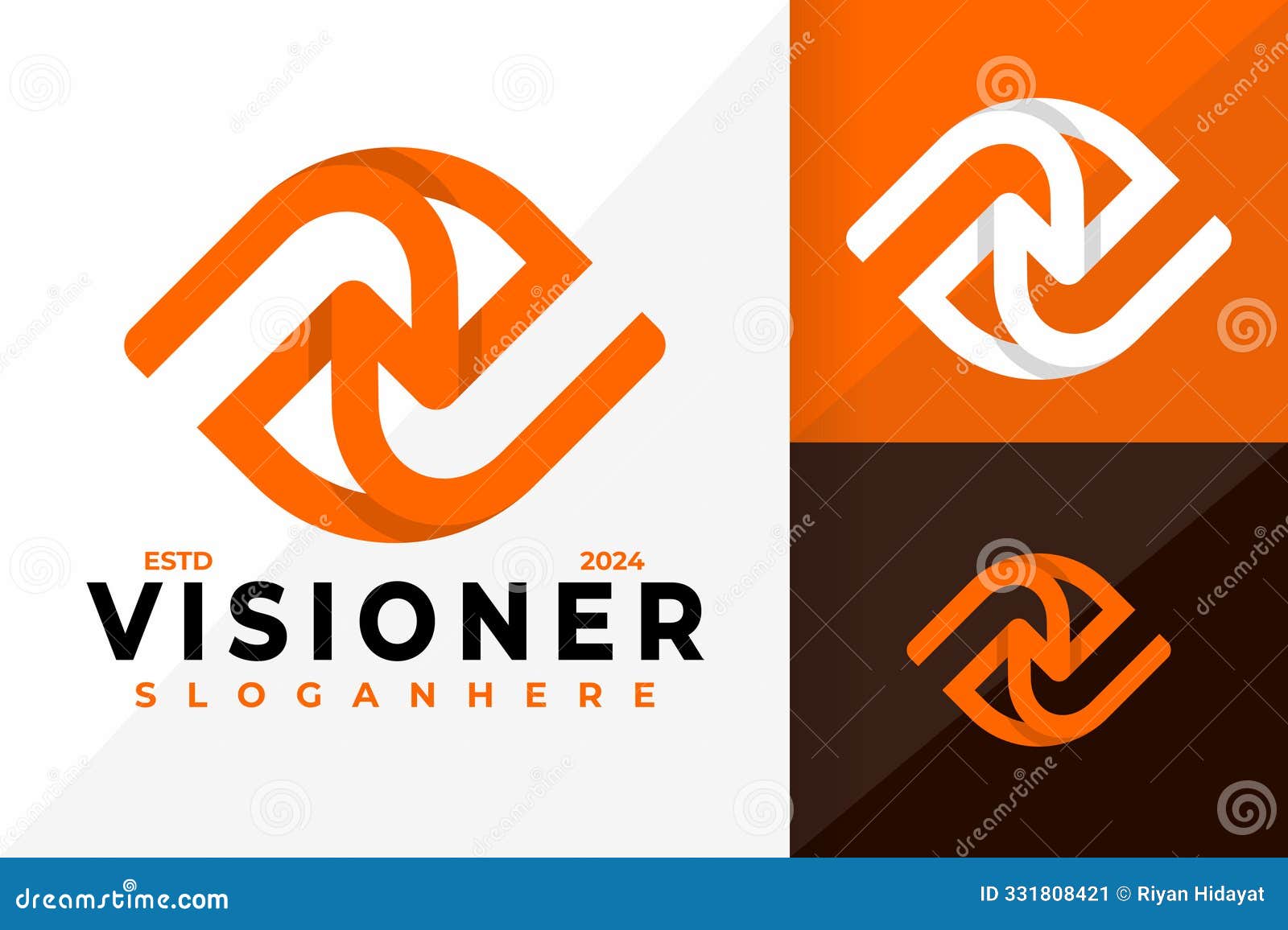 Letter N Vision Eye Logo Design Vector Symbol Icon Illustration Stock ...