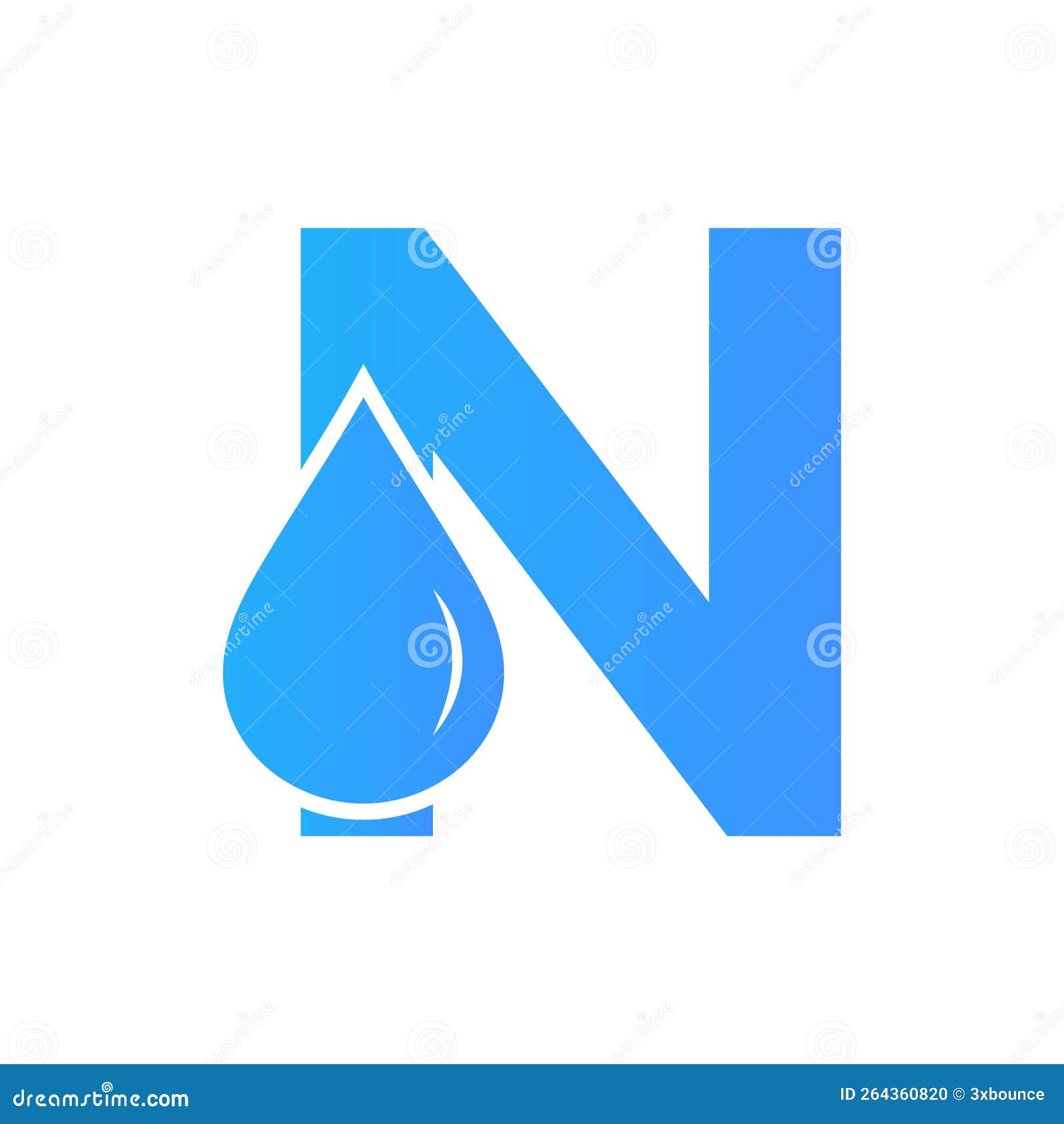 Letter N Water Logo Element Vector Template. Water Drop Logo Symbol ...