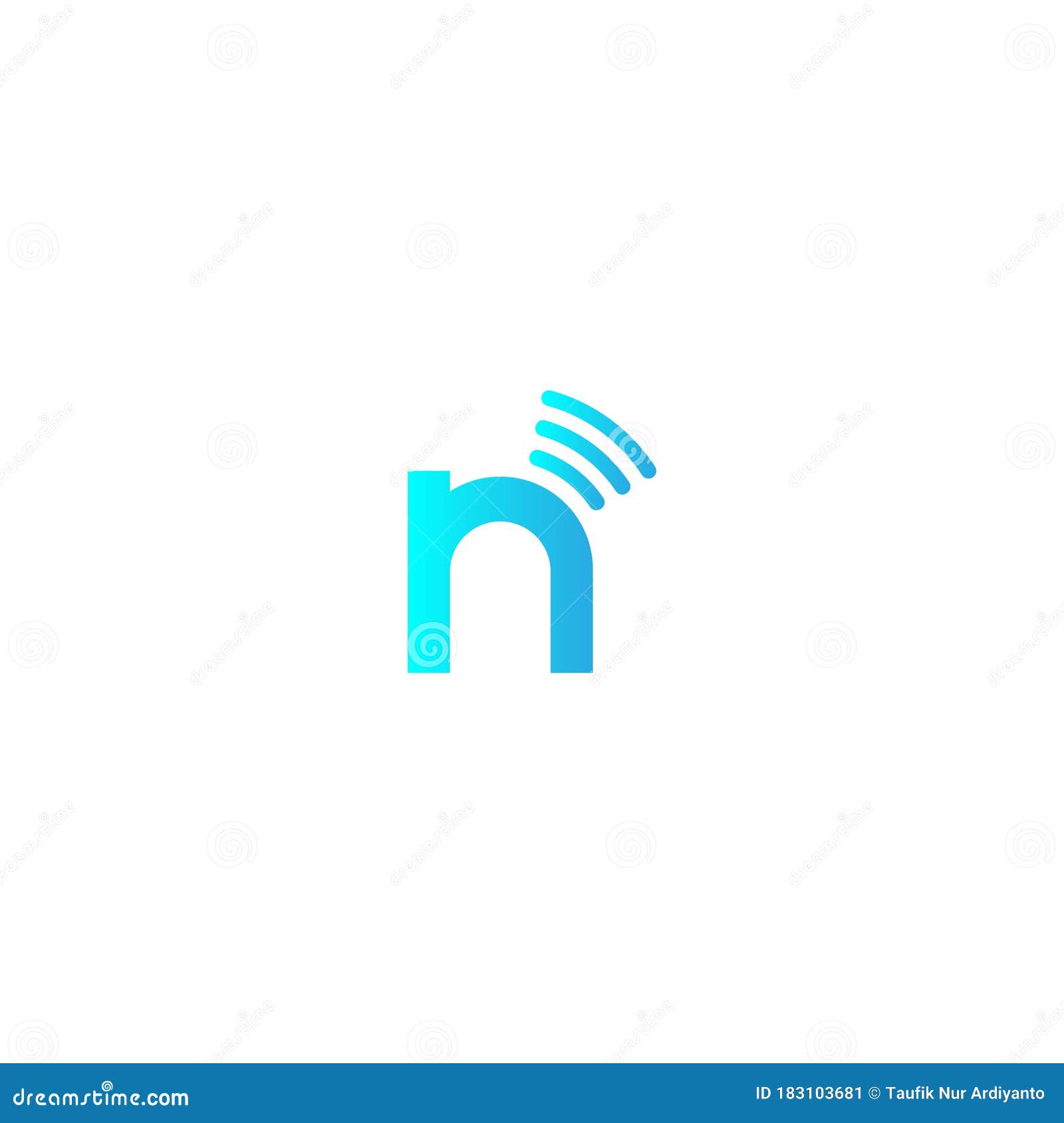 Letter N, Wireless Connecting Logo Stock Vector - Illustration of ...