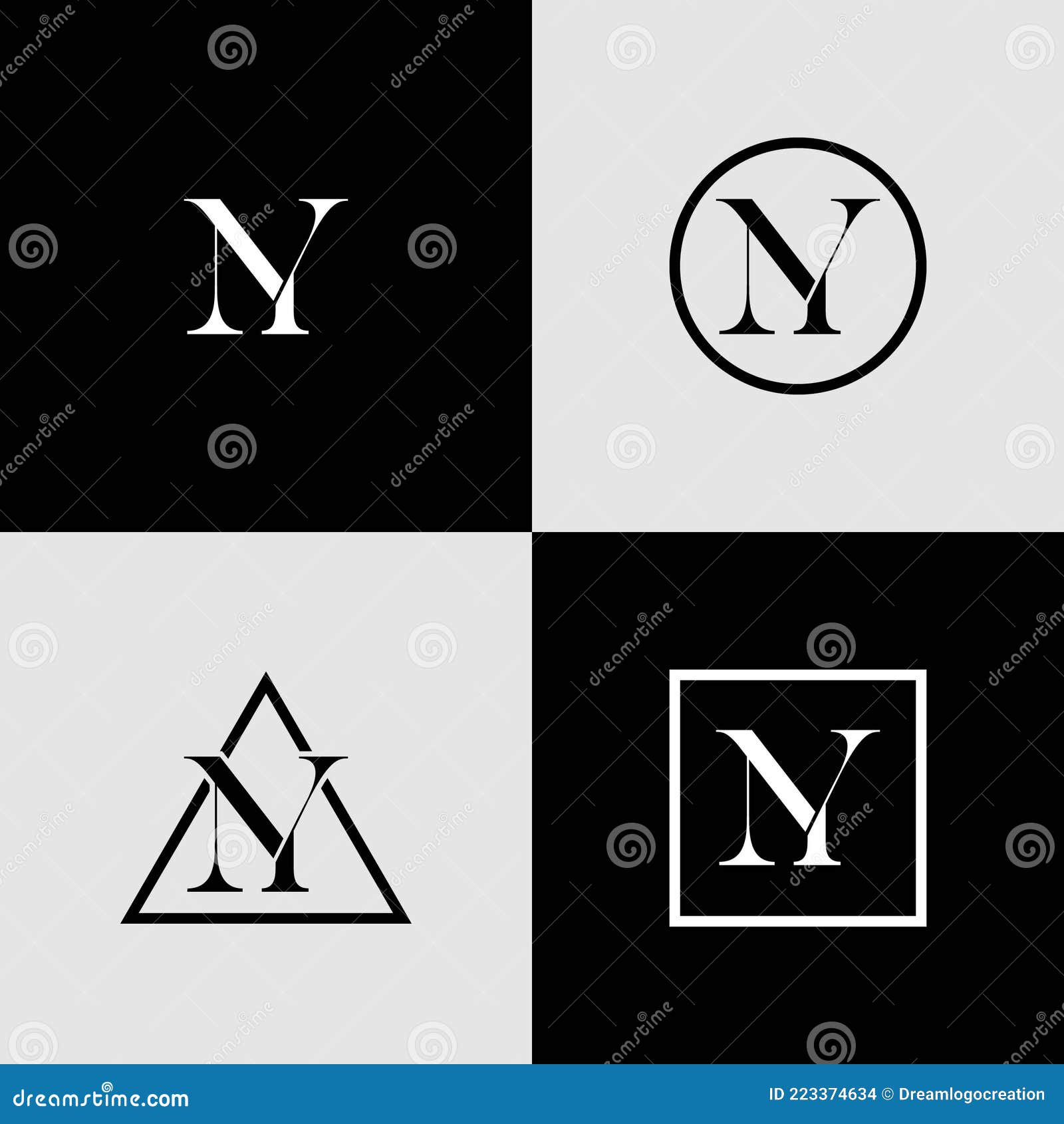 Letter N and Y logo design stock vector. Illustration of drawing ...