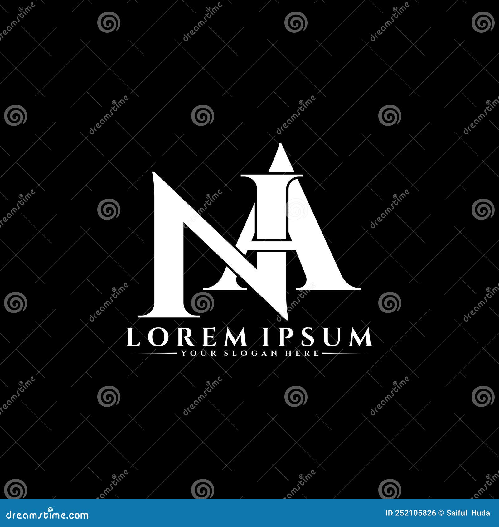Letter NA Simple Monogram Logo Icon Design. Stock Vector - Illustration ...