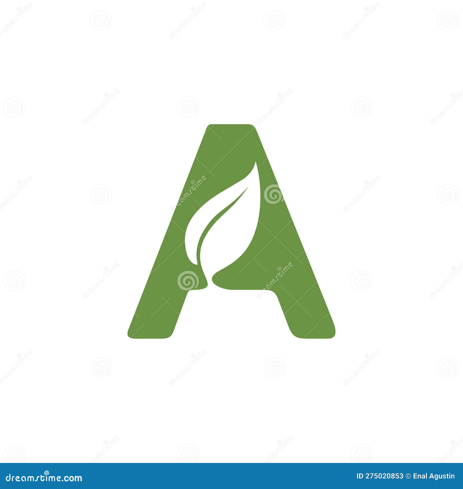 A Letter Natural Leaf Combination Logo Design Stock Vector ...
