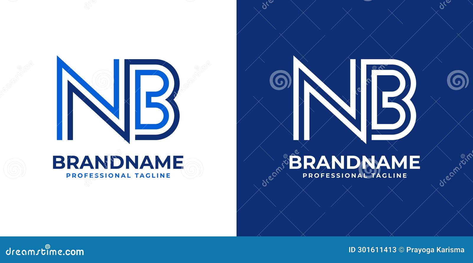 Letter NB Line Monogram Logo, Suitable for Business with NB or BN ...