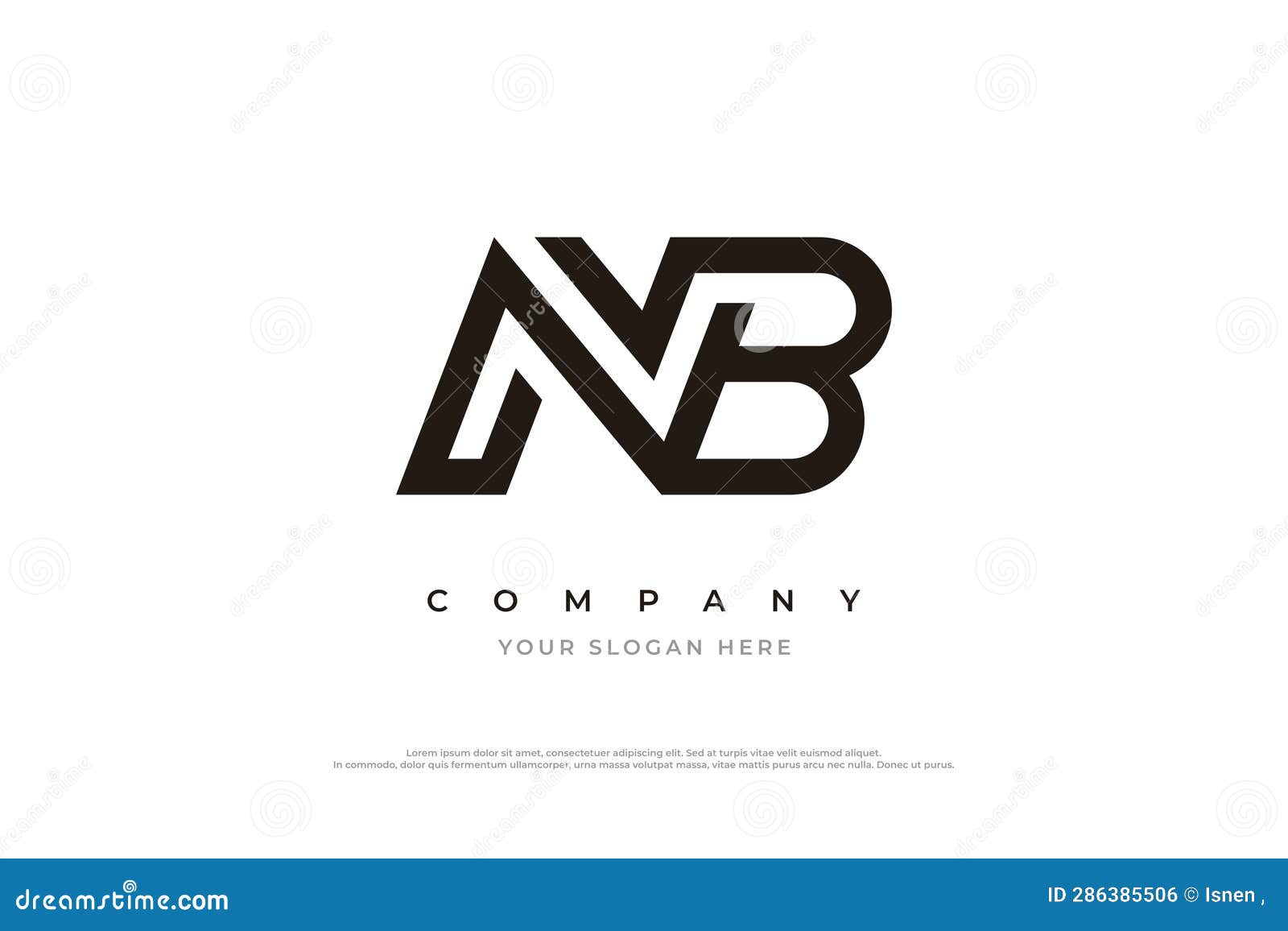 Letter NB Logo Design stock vector. Illustration of alphabet - 286385506