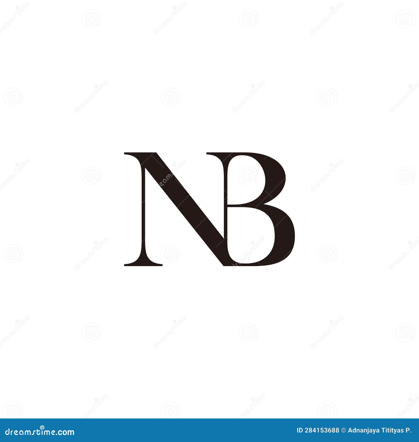 Letter Nb Simple Linked Font Logo Vector Stock Vector - Illustration of ...