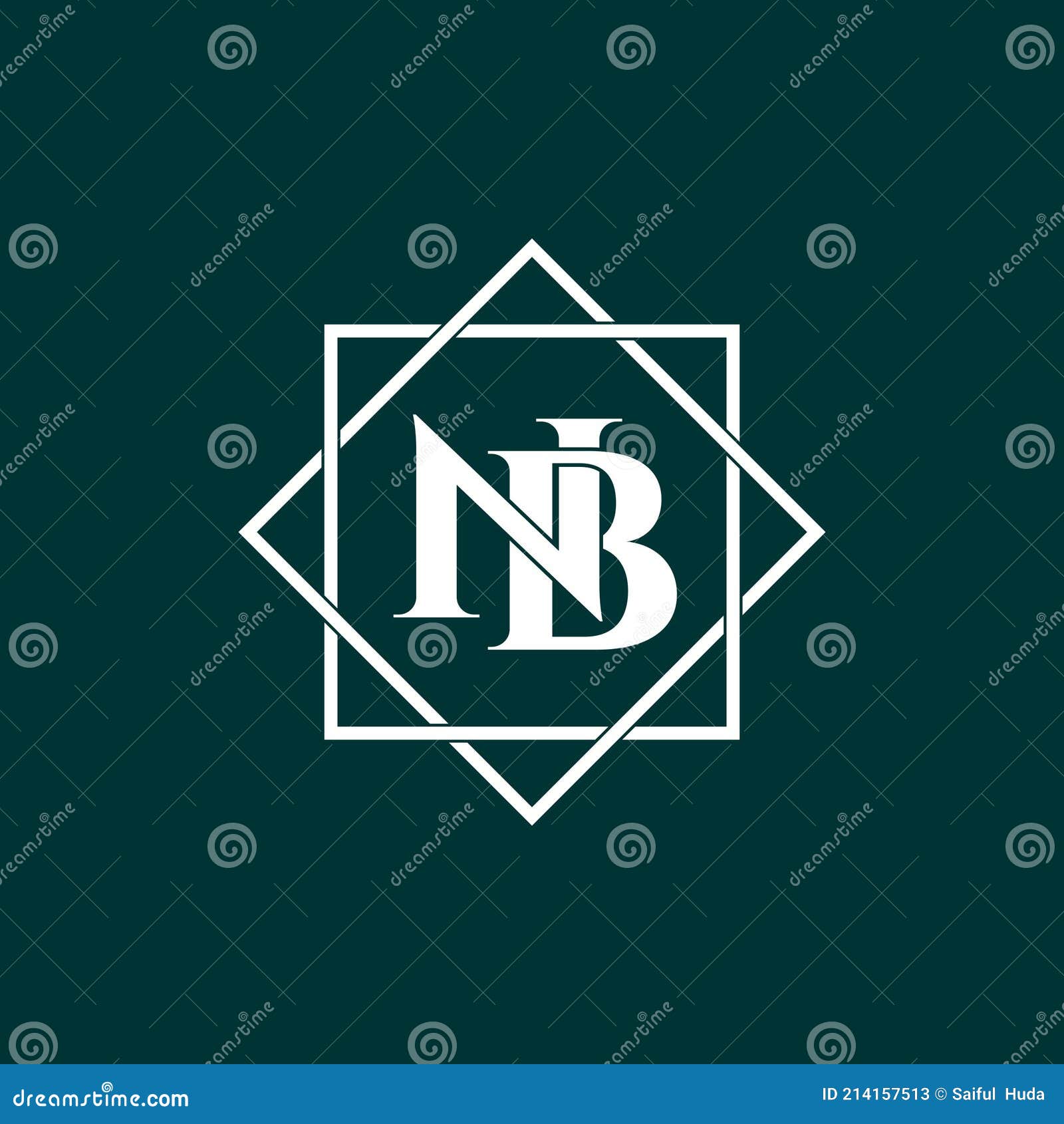Letter NB Simple Monogram Logo Icon Design. Stock Vector - Illustration ...