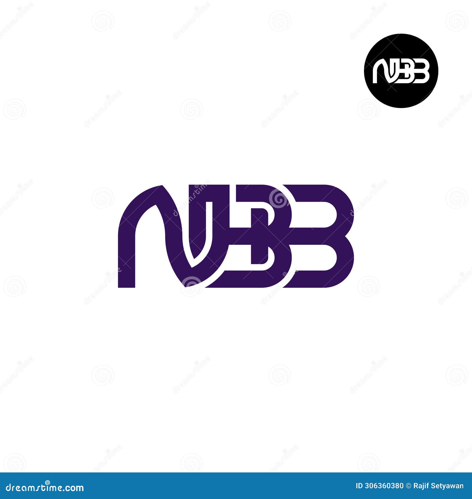 Letter NBB Monogram Logo Design Stock Vector - Illustration of design ...