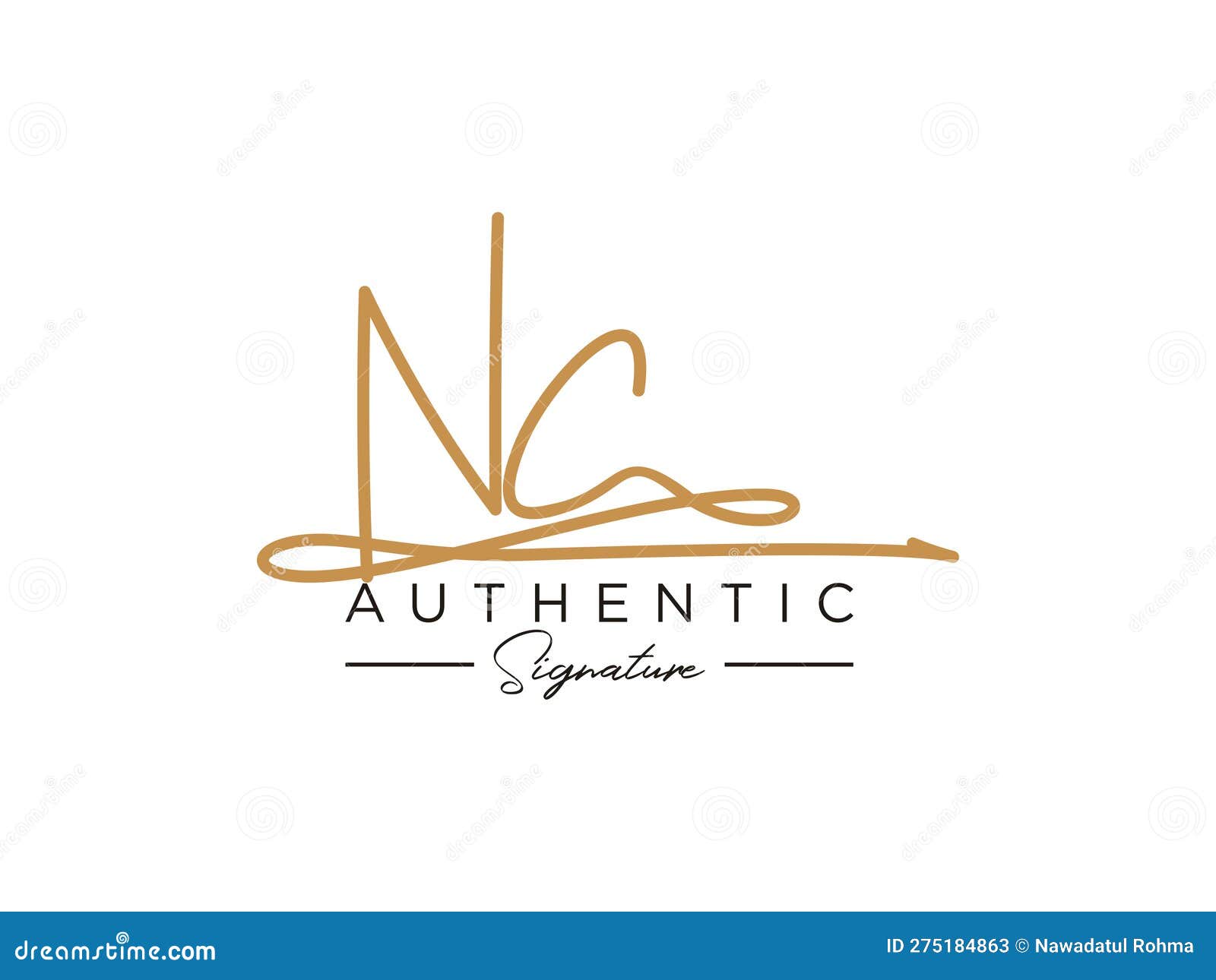 Letter NC Signature Logo Template Vector Stock Vector - Illustration of ...