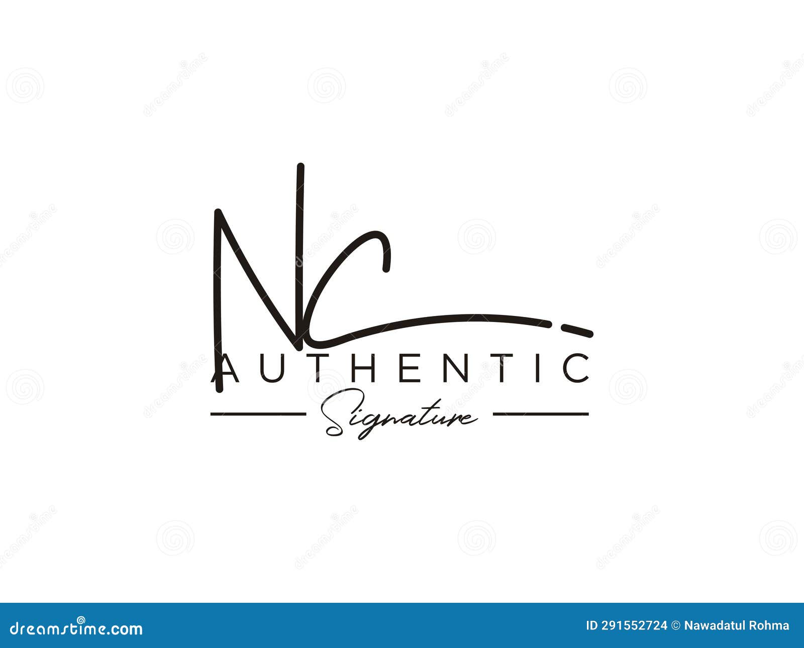Letter NC Signature Logo Template Vector Stock Vector - Illustration of ...