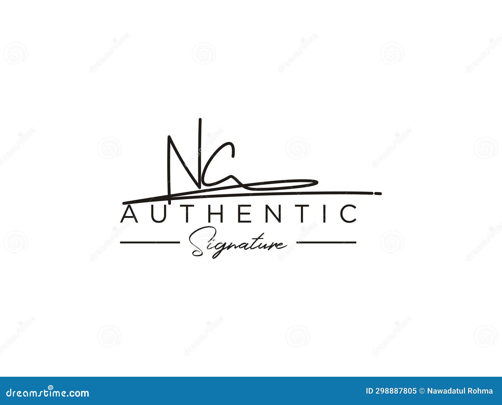 Letter NC Signature Logo Template Vector Stock Vector - Illustration of ...