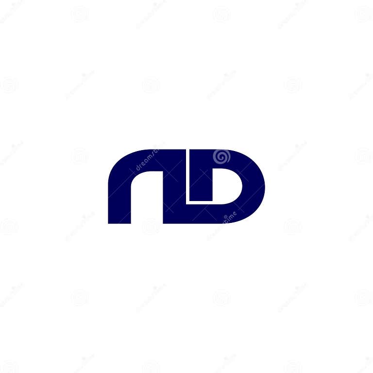 Letter Nd Linked Linear Simple Geometric Logo Vector Stock Vector ...
