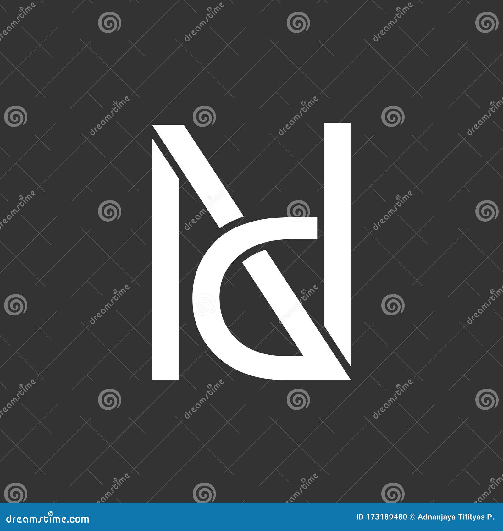 Letter Nd Simple Geometric Line Logo Vector Stock Vector - Illustration ...