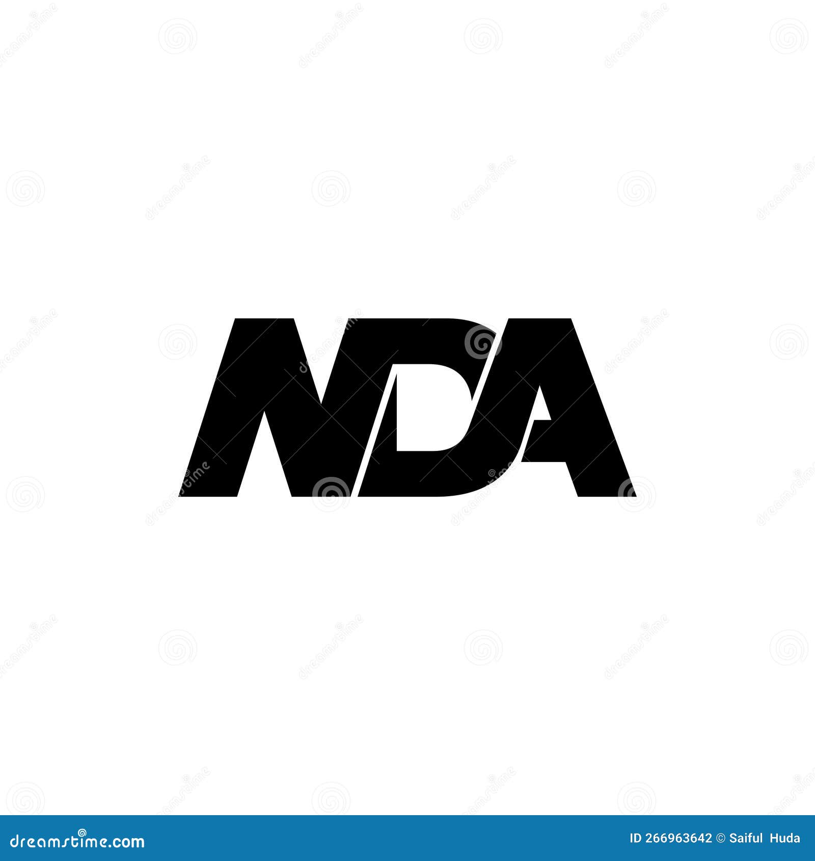 Letter NDA Simple Monogram Logo Icon Design. Stock Vector ...