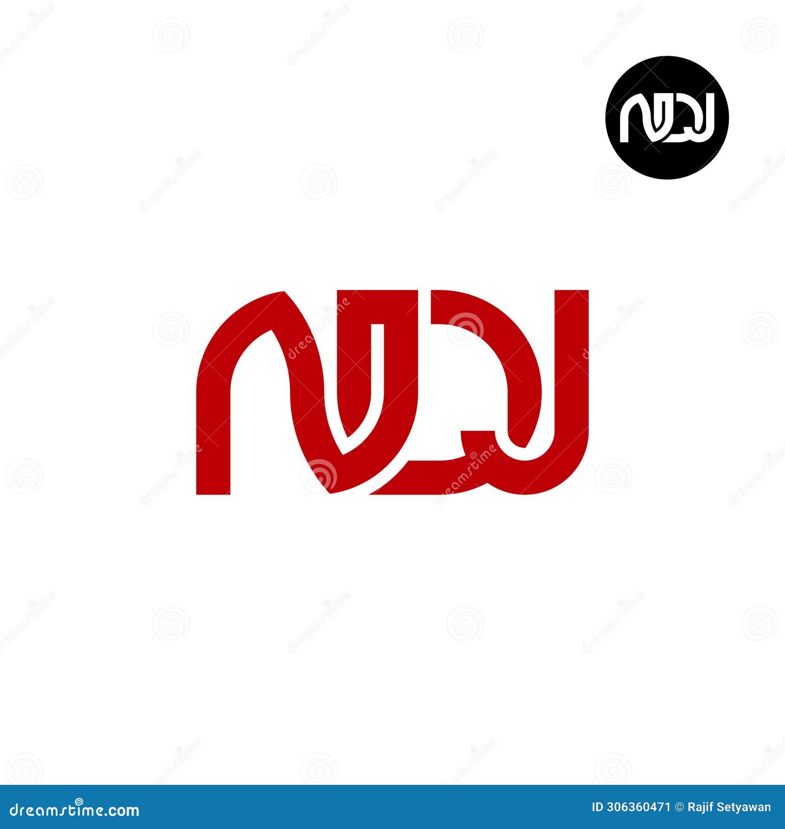 Letter NDJ Monogram Logo Design Stock Vector - Illustration of modern ...