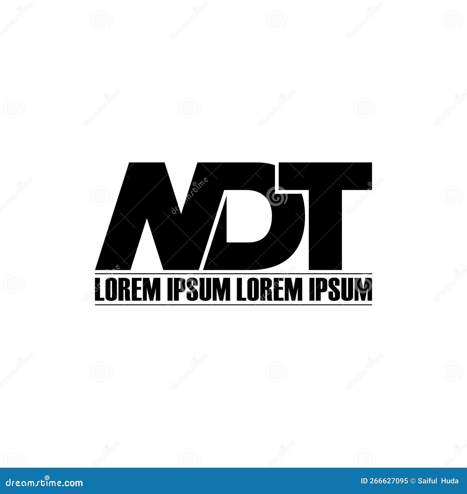 Letter NDT Simple Monogram Logo Icon Design. Stock Vector ...