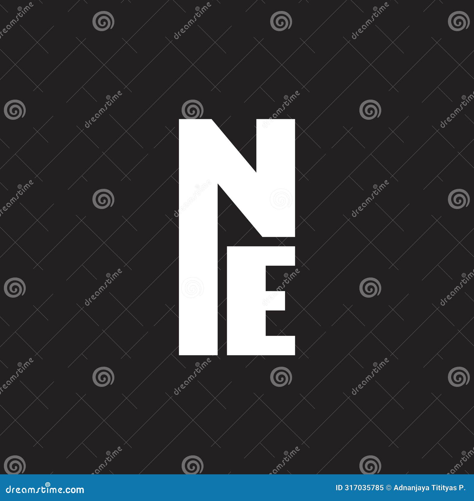 Letter Ne Linked Font Monochrome Logo Vector Stock Vector ...