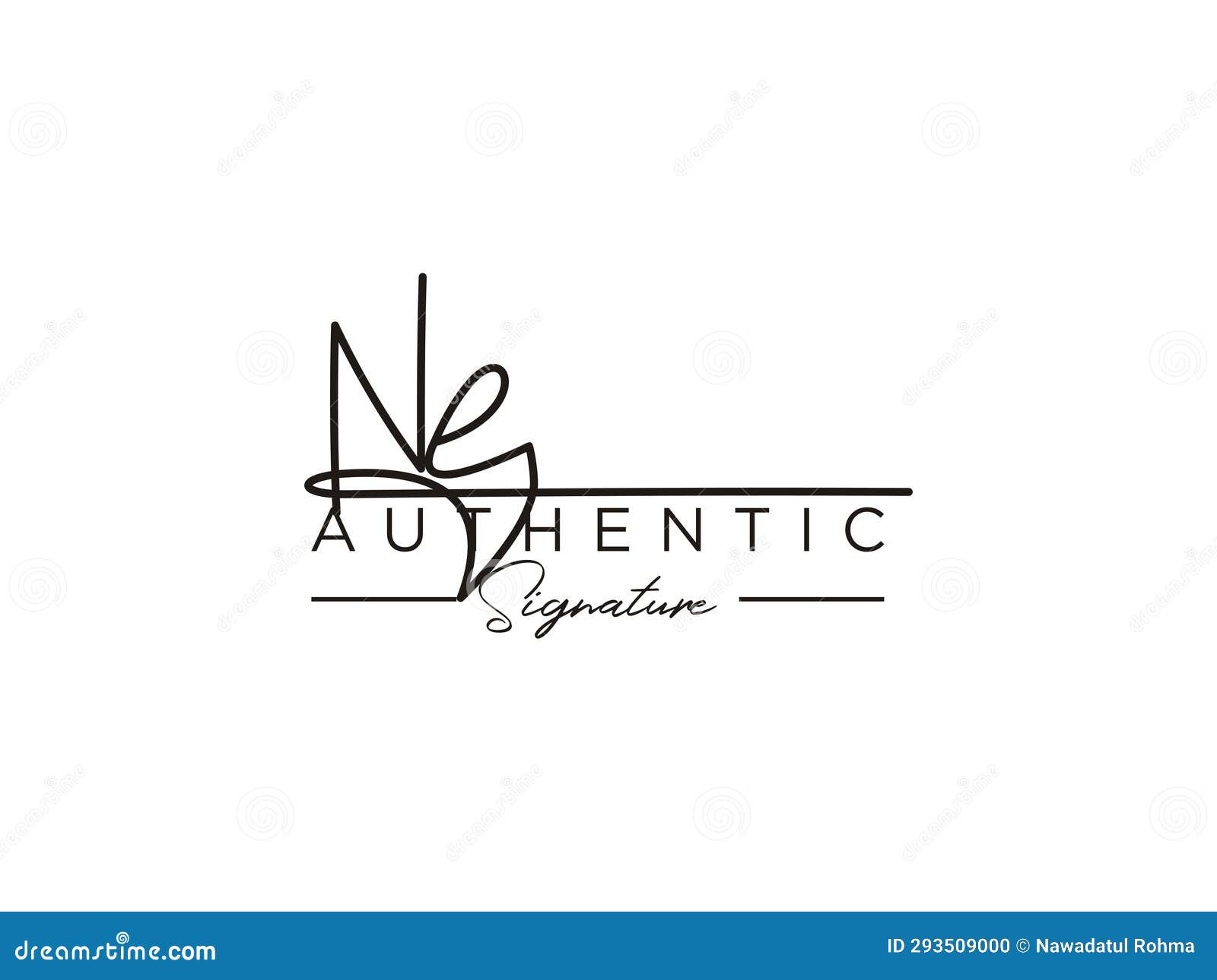 Letter NE Signature Logo Template Vector Stock Illustration ...