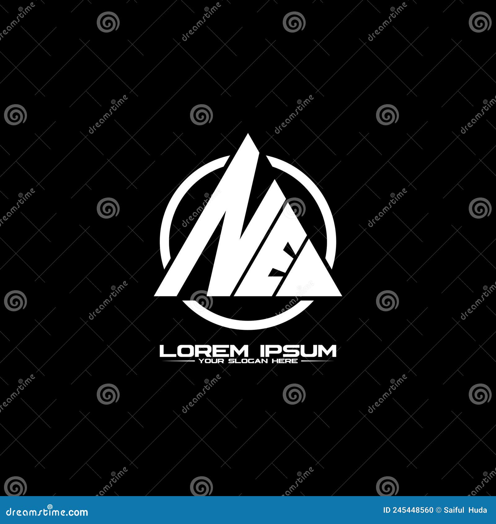 Letter NE Simple Monogram Logo Icon Design. Stock Vector - Illustration ...