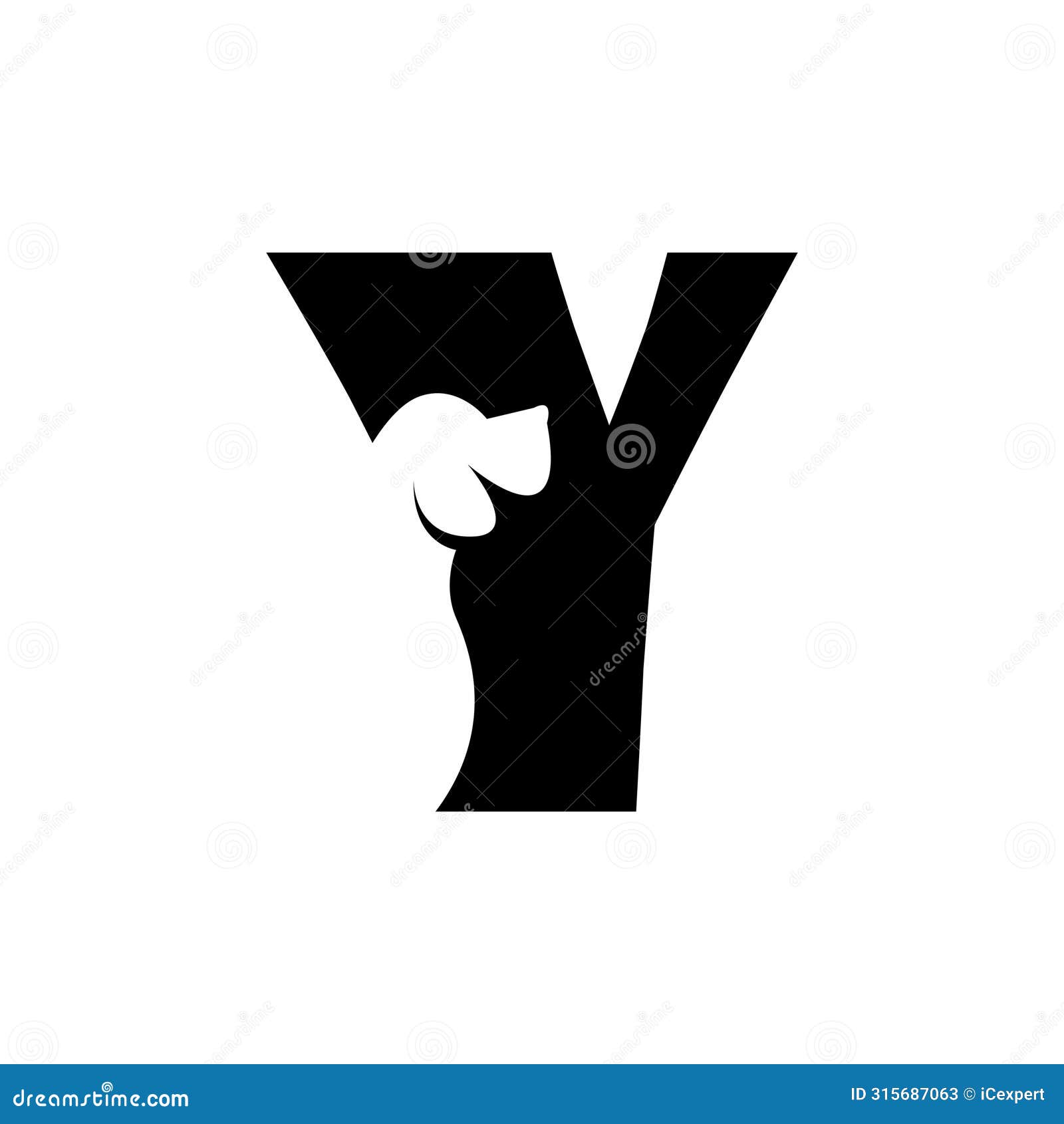 Y Letter with a Negative Space Dog Logo Stock Vector - Illustration of ...