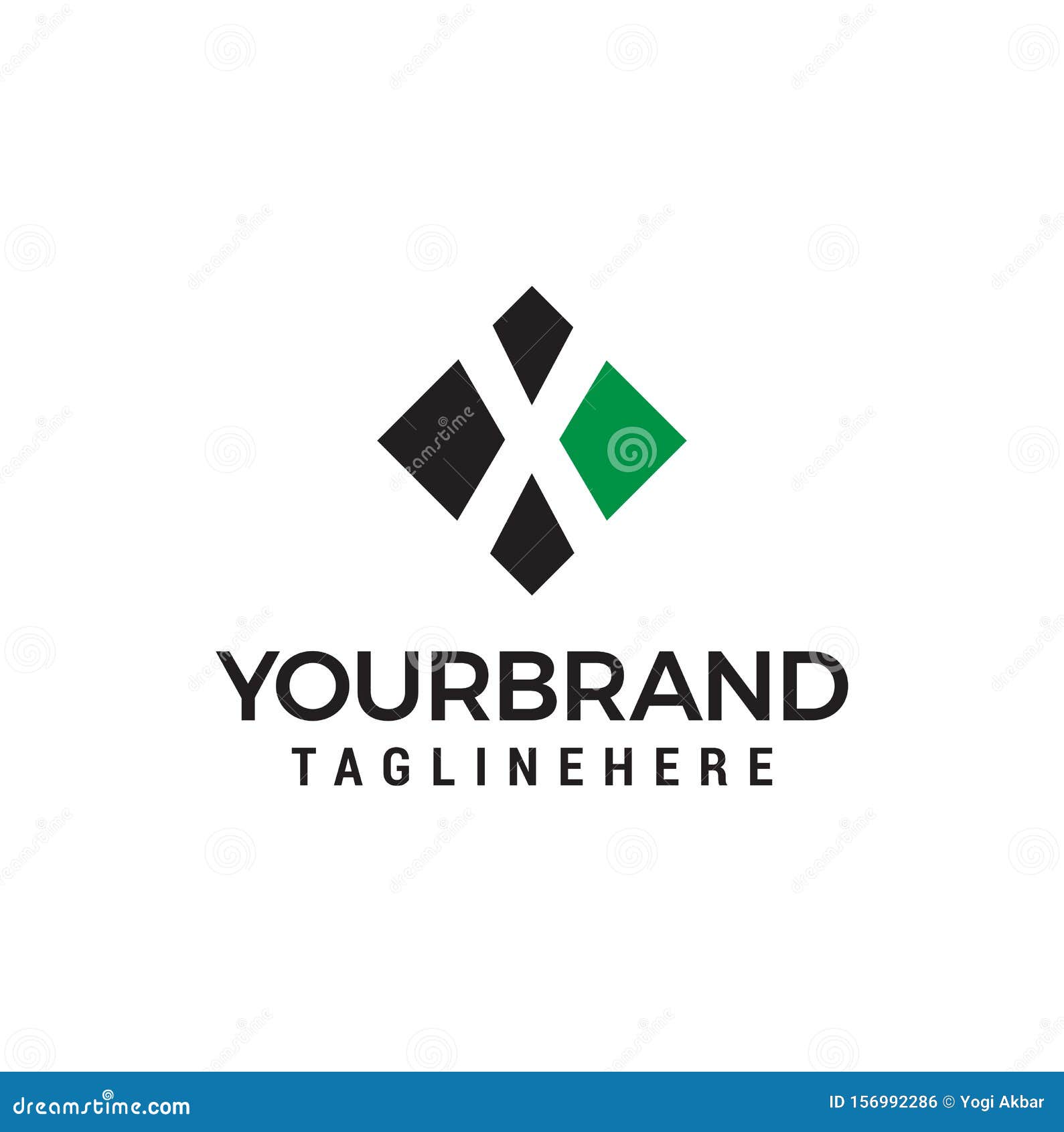 Letter X Negative Space Square Logo Vector Design Template Stock Vector ...