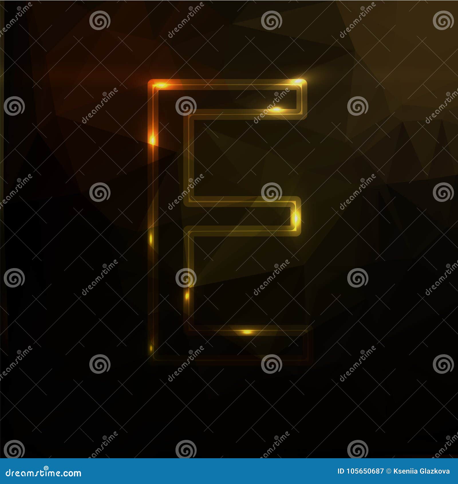 The Letter Neon E the Title, on an Stock Illustration - Illustration of ...