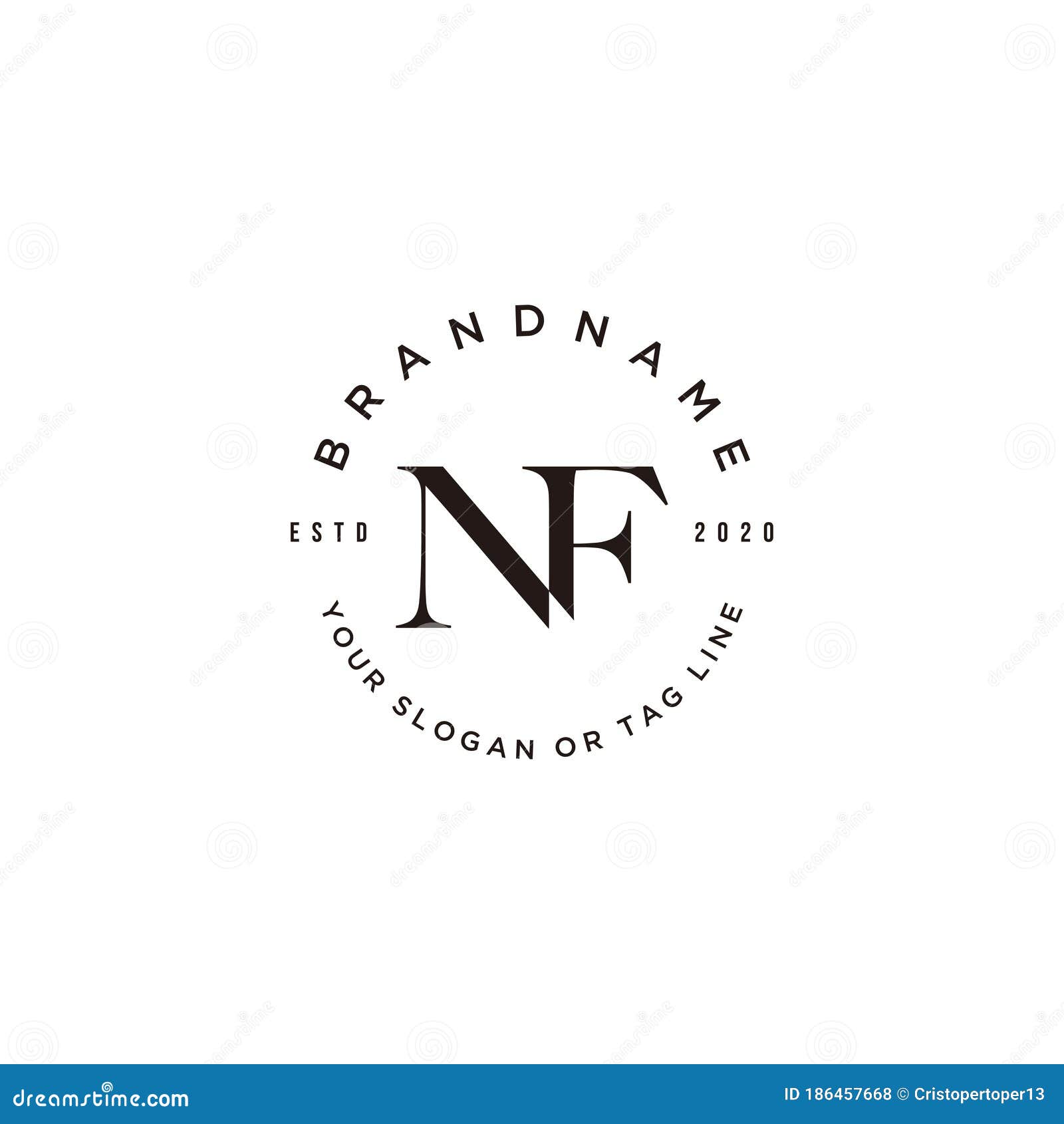 Letter NF Logo Design Vector Stock Vector - Illustration of management ...