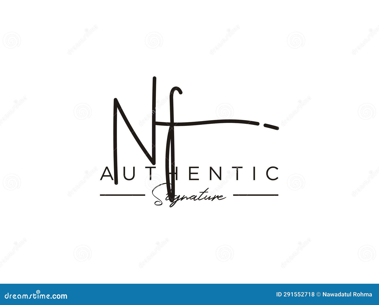 Letter NF Signature Logo Template Vector Stock Vector - Illustration of ...