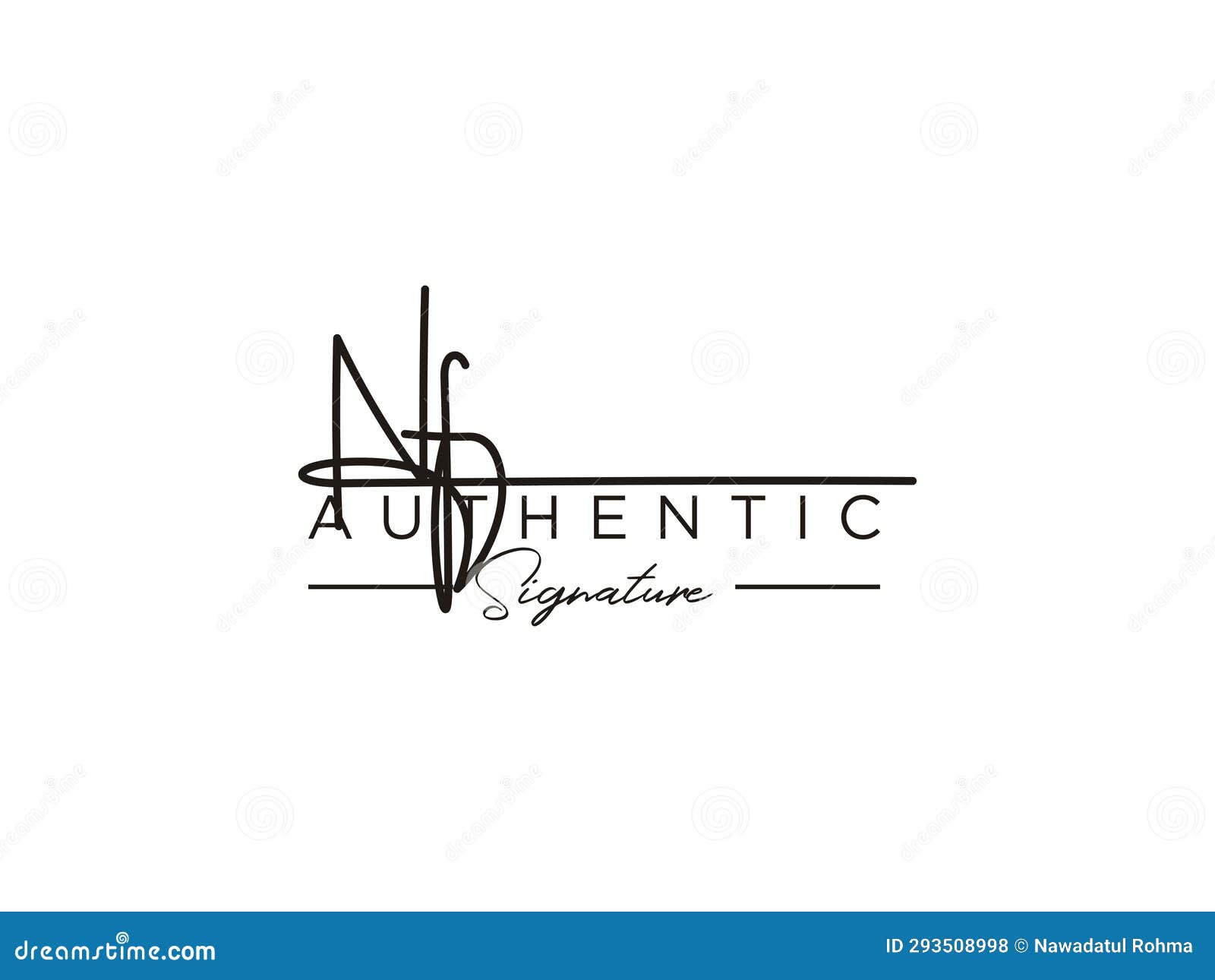 Letter NF Signature Logo Template Vector Stock Illustration ...
