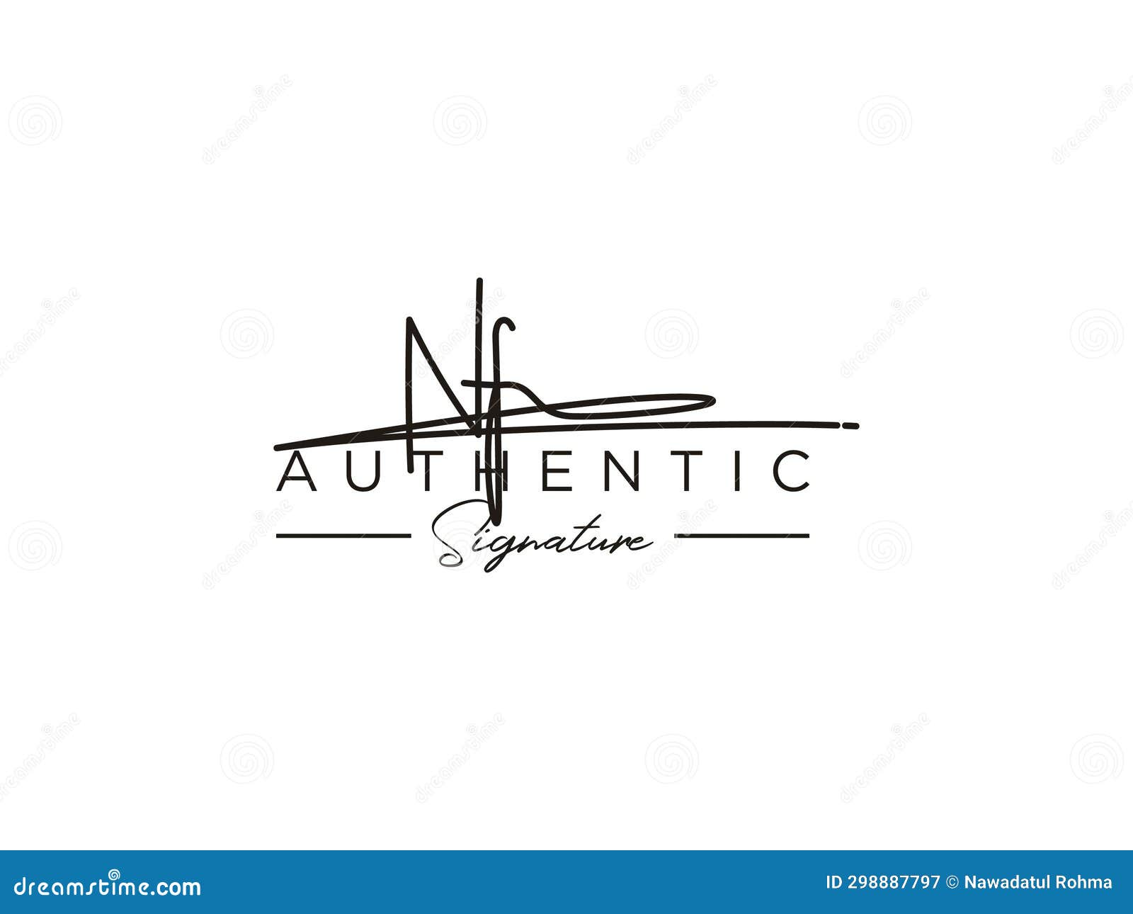 Letter NF Signature Logo Template Vector Stock Vector - Illustration of ...