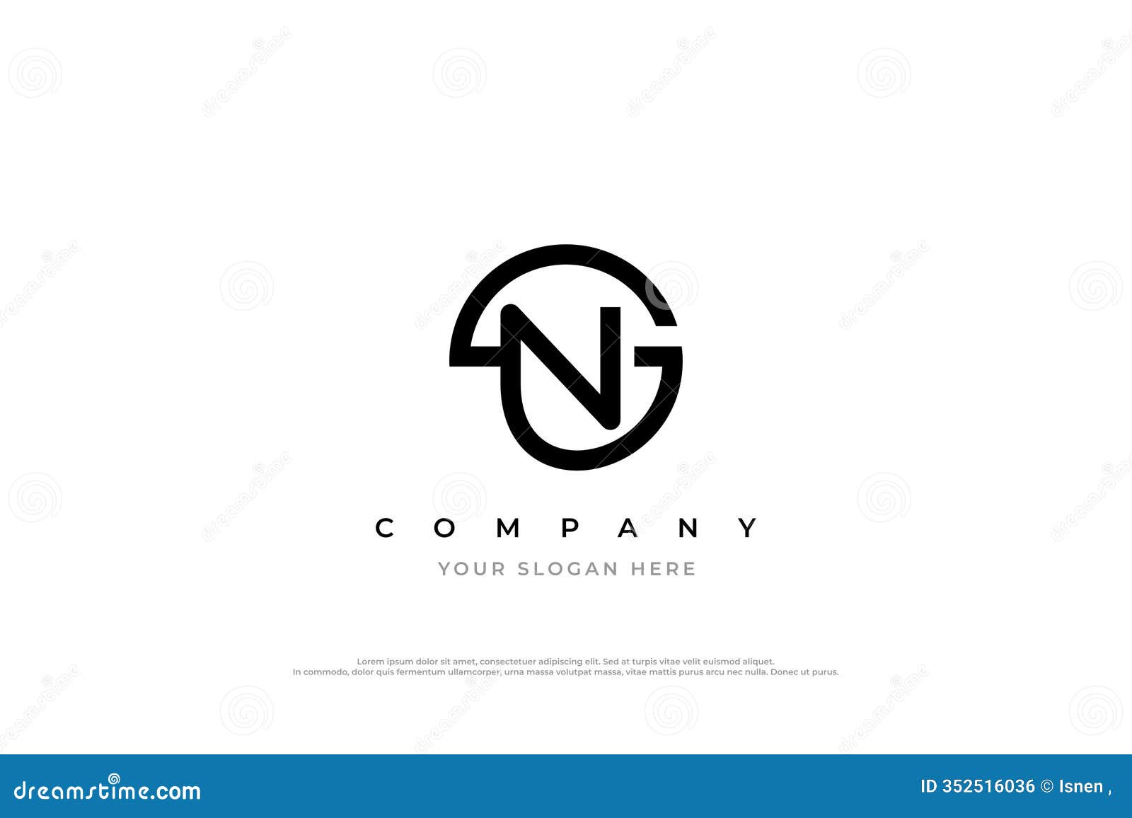 Letter NG or GN Monogram Logo Design Stock Illustration - Illustration ...