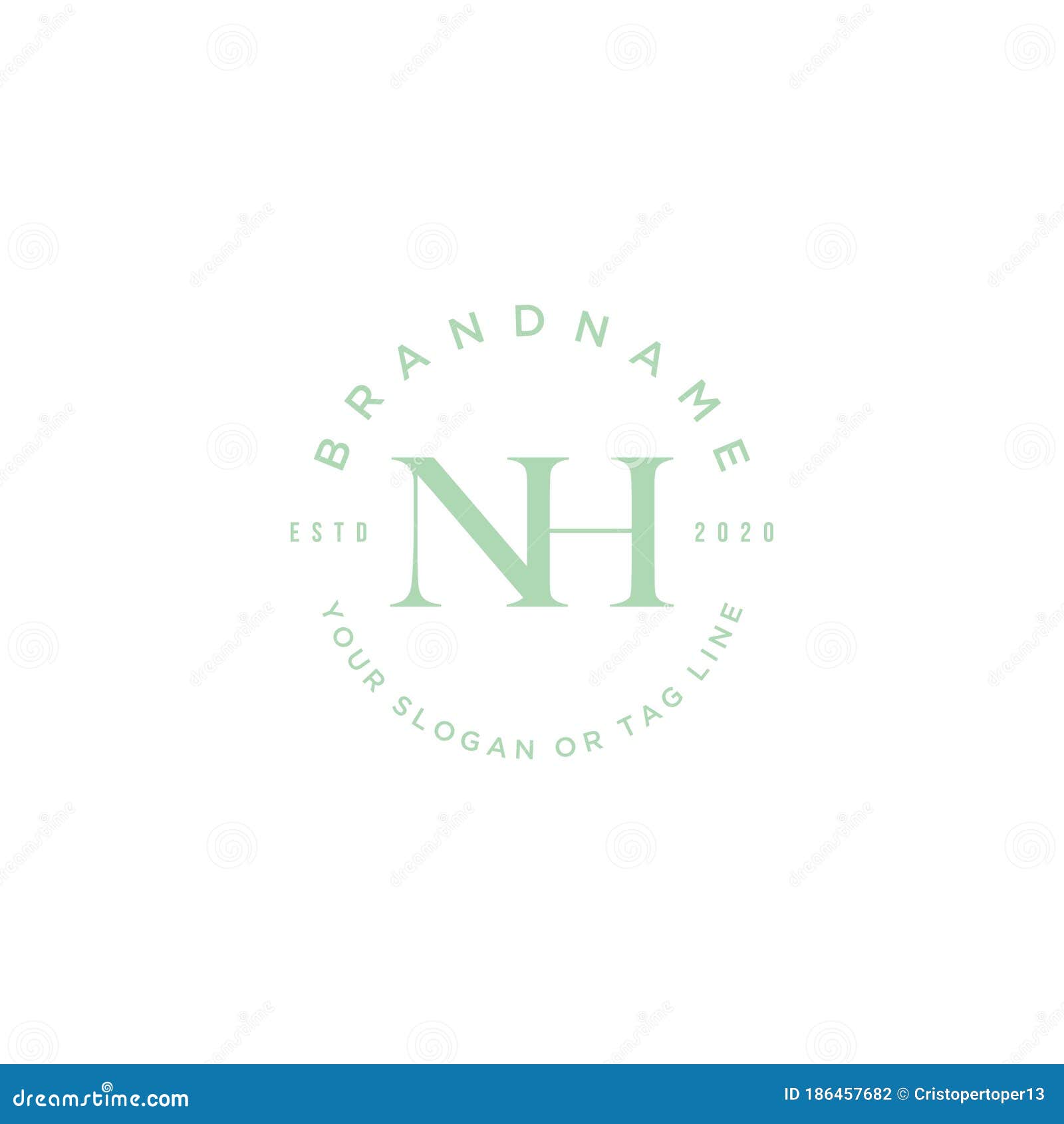 Letter NH Logo Design Vector Stock Vector - Illustration of letter ...