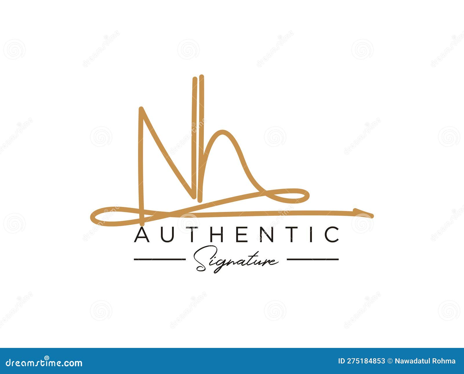 Letter NH Signature Logo Template Vector Stock Vector - Illustration of ...