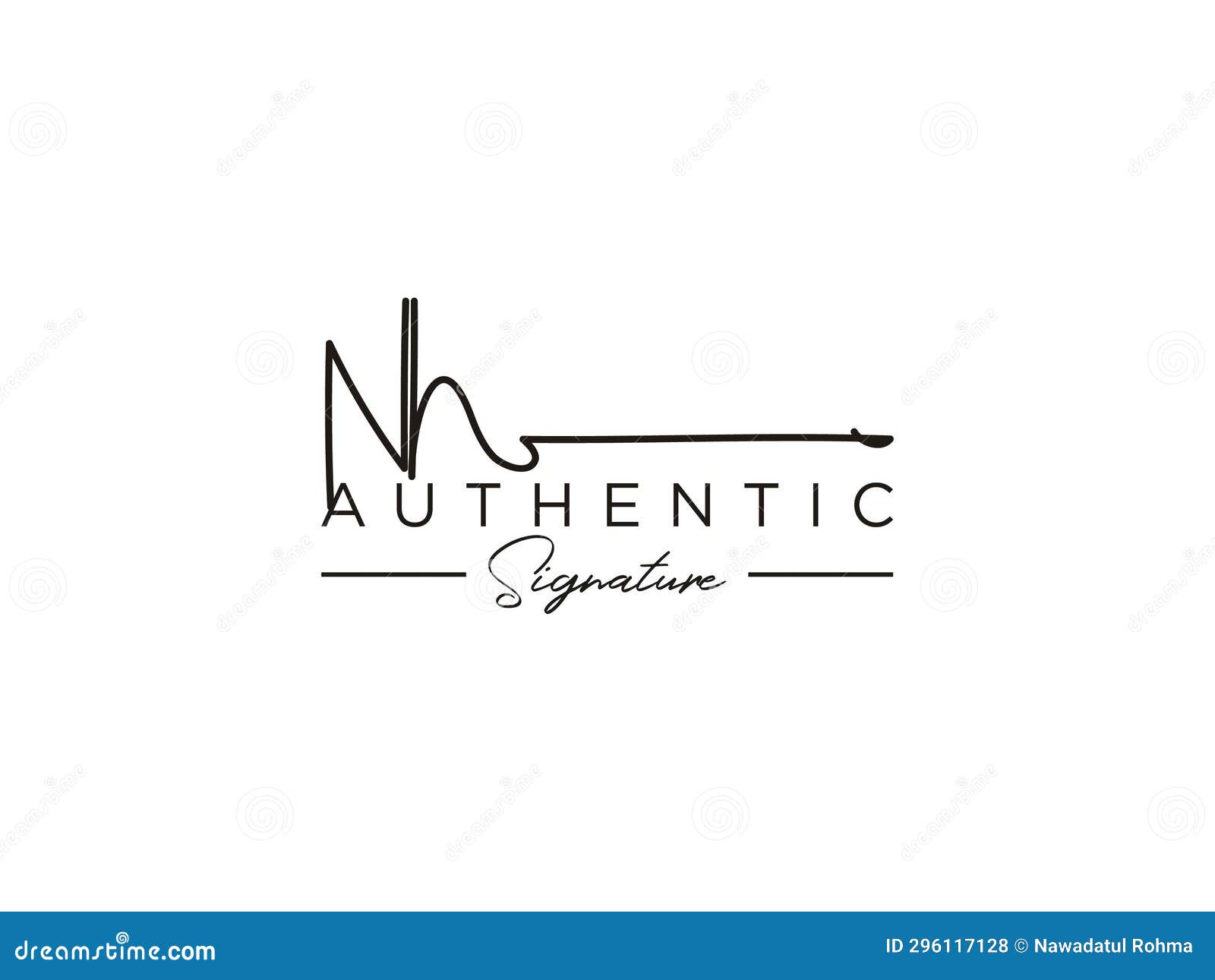 Letter NH Signature Logo Template Vector | CartoonDealer.com #296117128