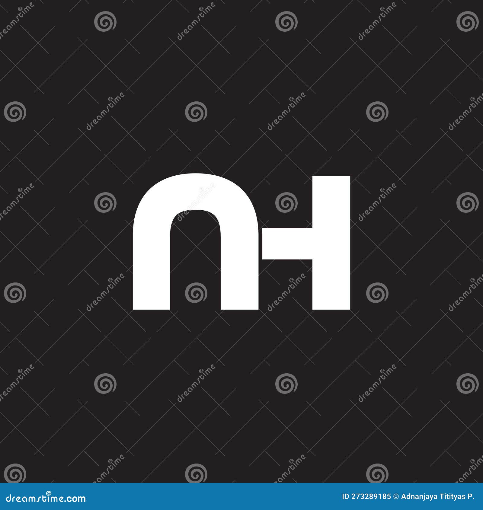 Letter Nh Simple Flat Geometric Logo Vector Stock Vector - Illustration ...