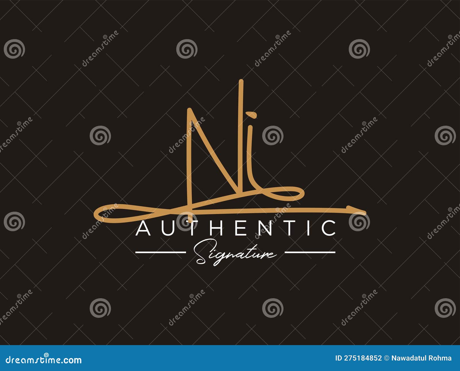 Letter NI Signature Logo Template Vector Stock Vector - Illustration of ...