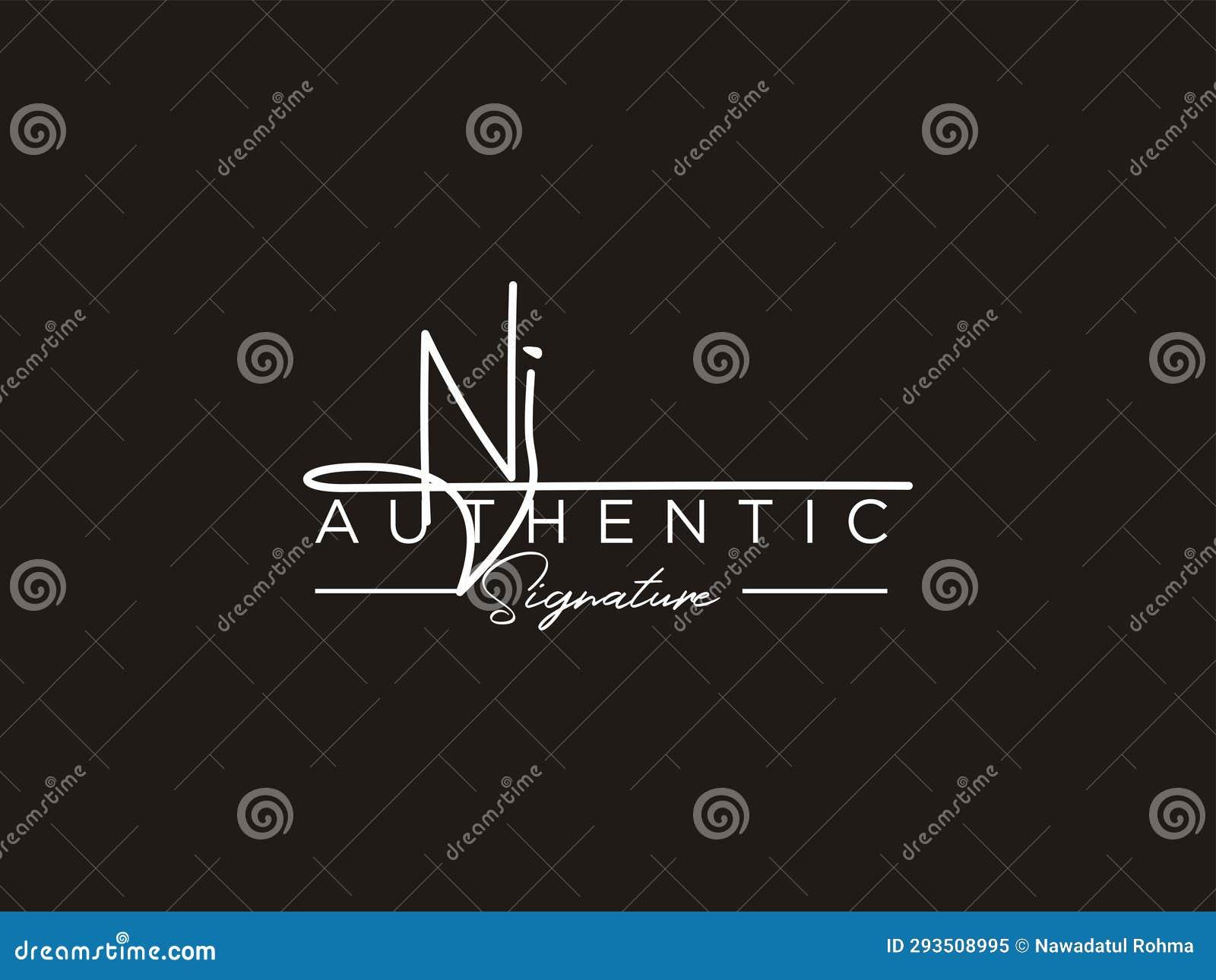 Letter NI Signature Logo Template Vector Stock Illustration ...