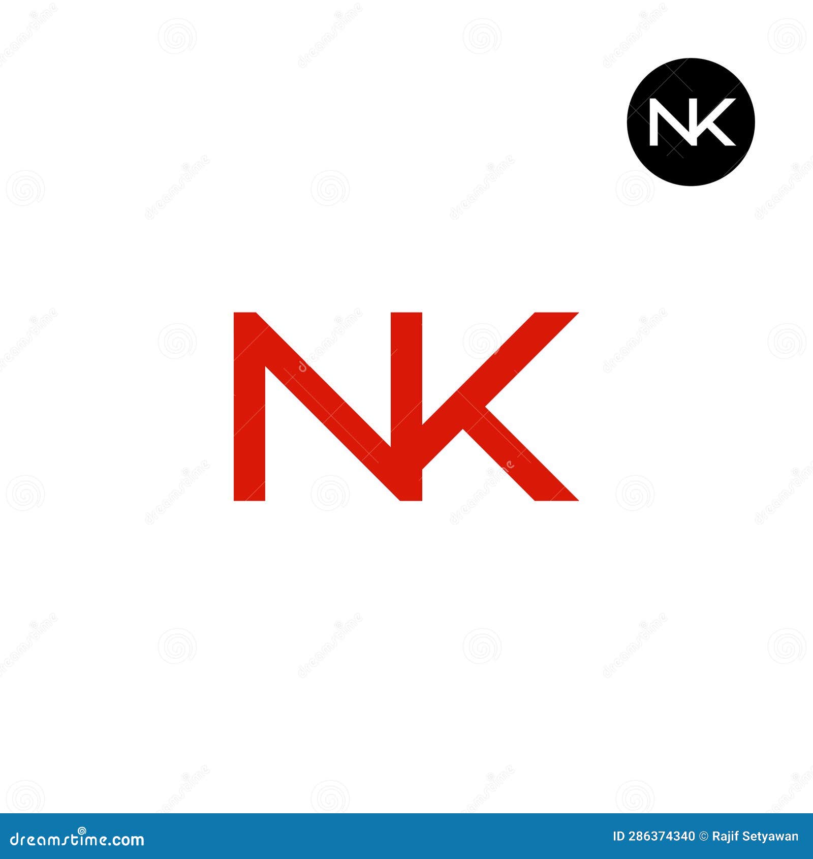 Letter NK Monogram Logo Design Vector Illustration | CartoonDealer.com ...