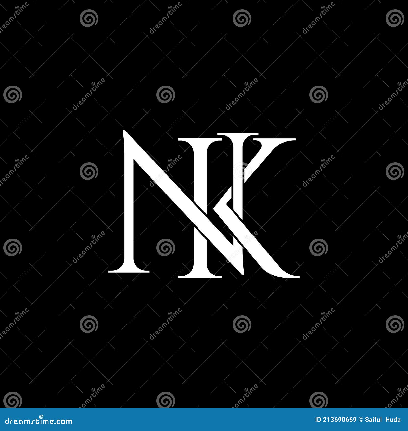 Letter NK Simple Monogram Logo Icon Design. Stock Vector - Illustration ...